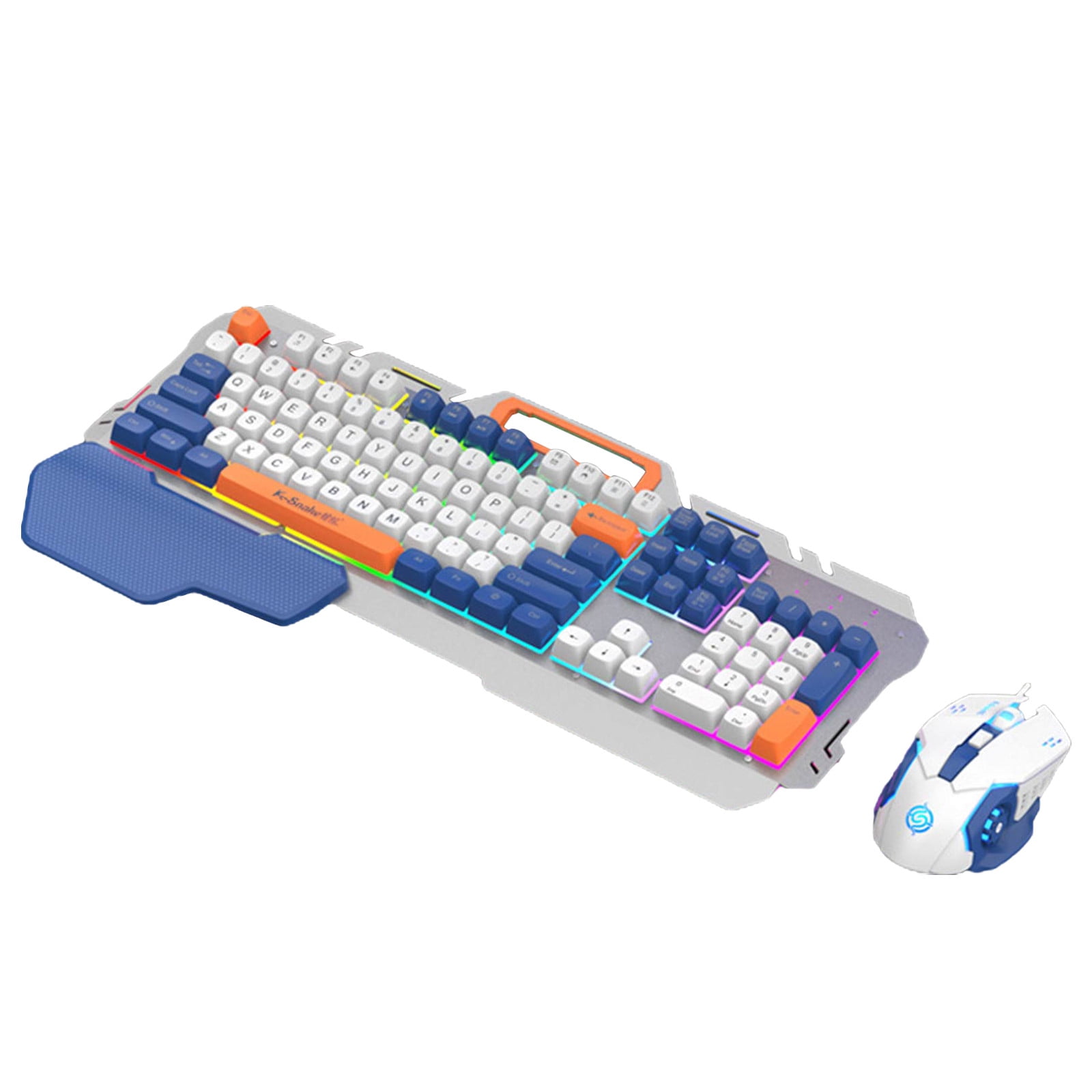 BLNVKOP Wired Gaming Keyboard Metal Panel Fashion Color Blocking Cap ...