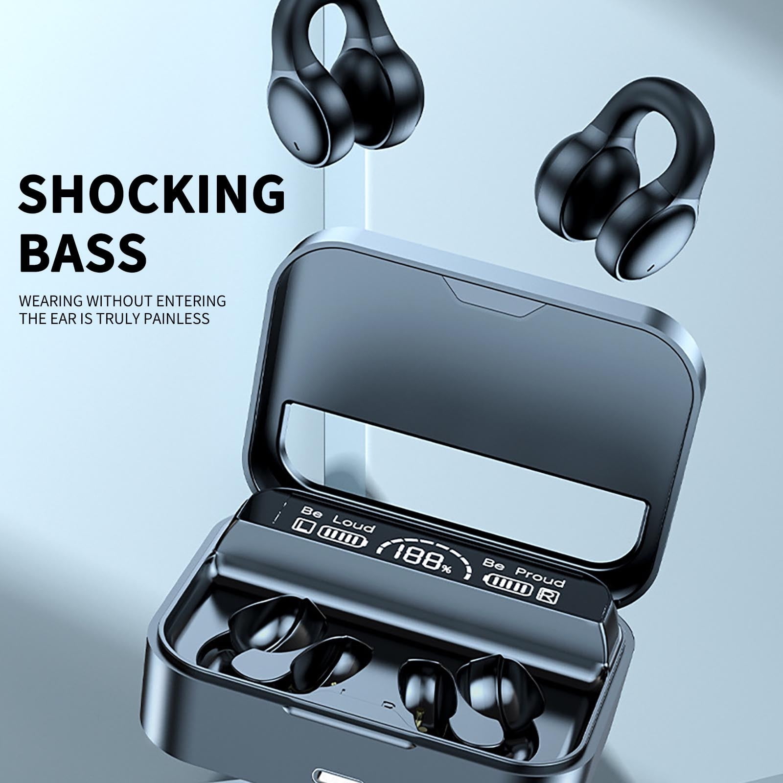 BLNVKOP Wireless Headphones HIFI Audio Quality Digital Display Control ...