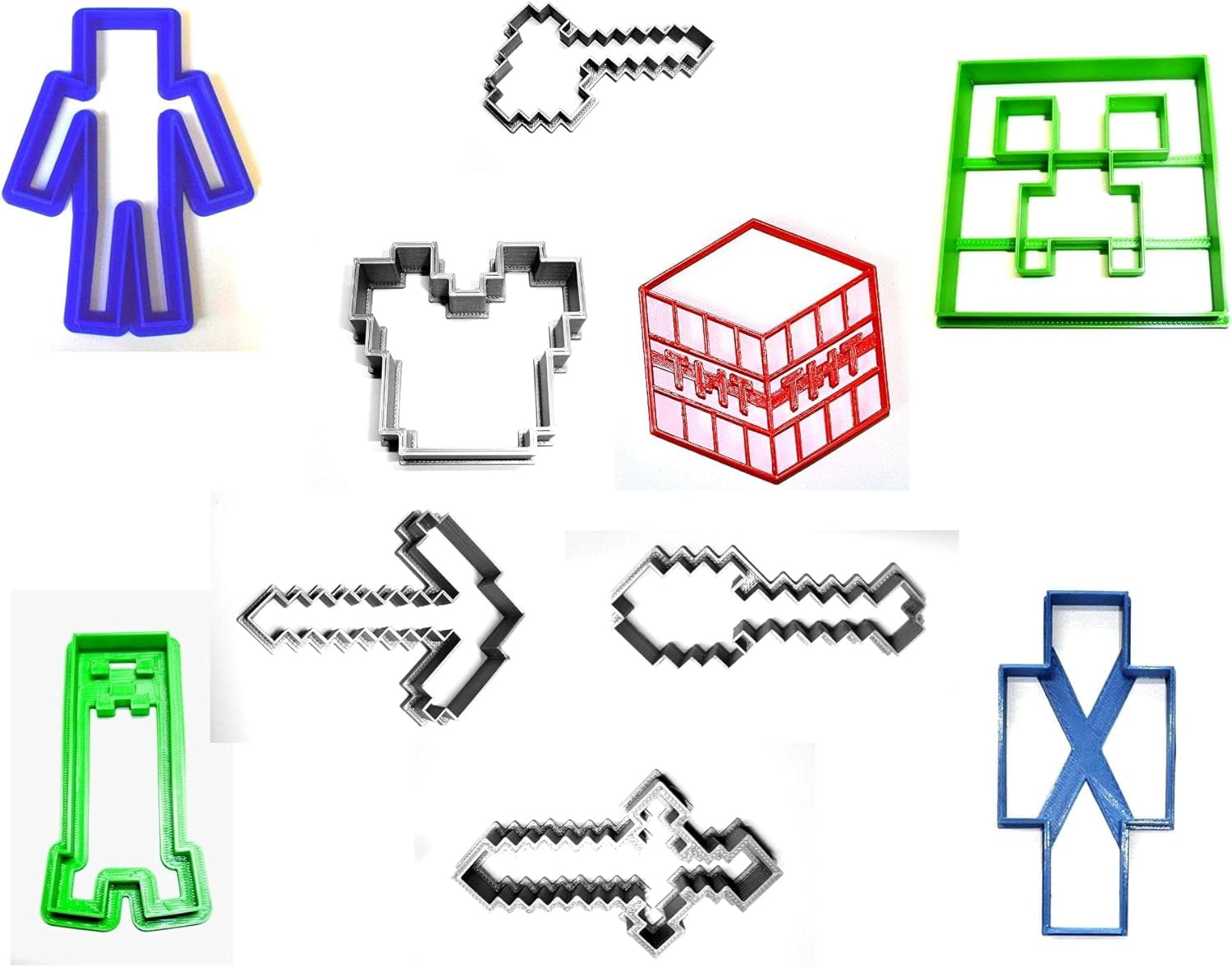 BLOCK ADVENTURE VIDEO GAME SET OF 10 COOKIE CUTTERS MADE IN PR1026 ...