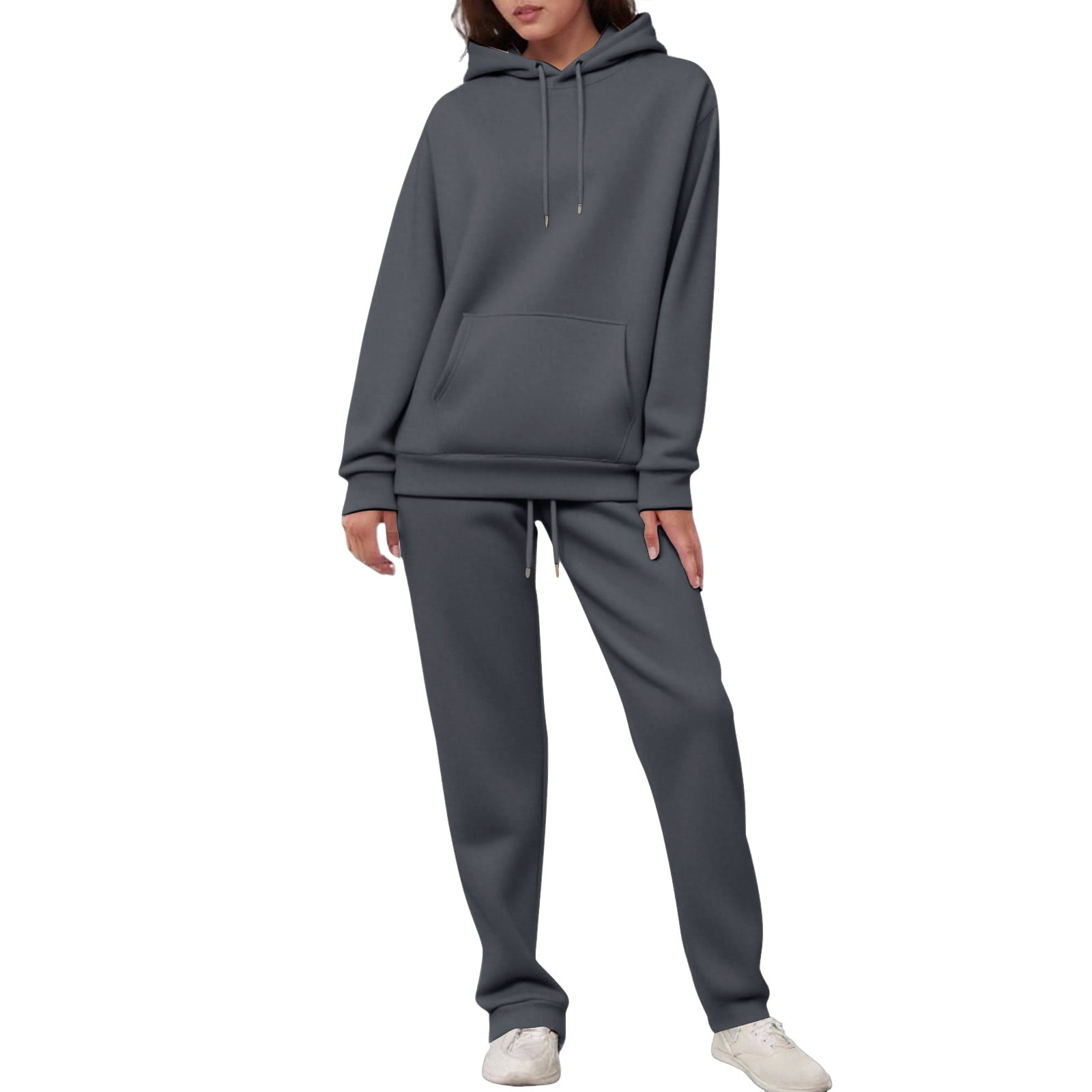 BLOCLOALO 2 Piece Lounge Hoodie Sweatsuit Sets Plus Size Fall Fashion ...