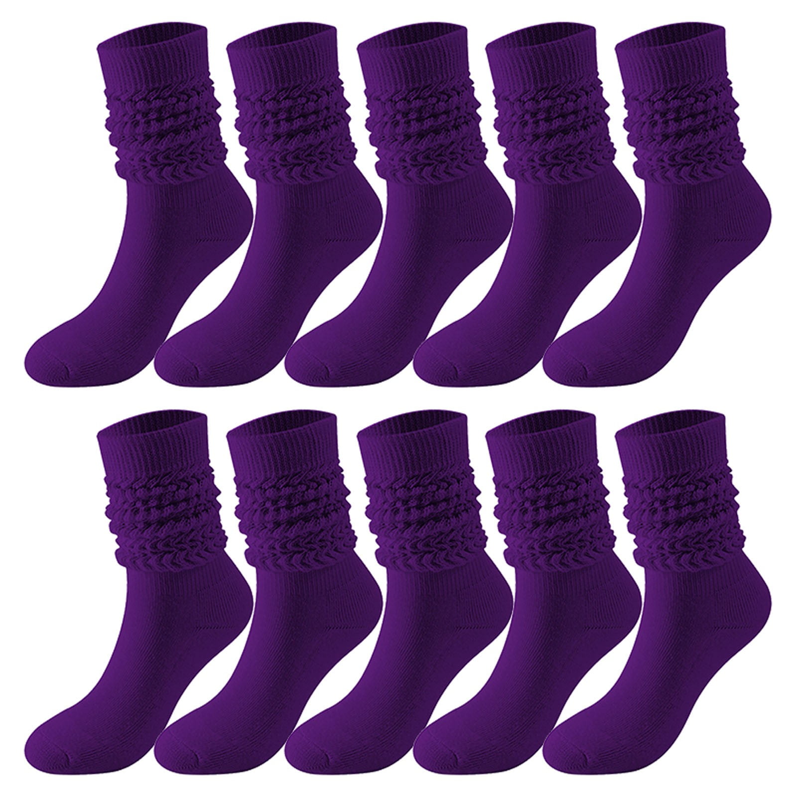 BLOCLOALO 5 Pc Short Socks Women Crew Socks 5 Pairs Soild Color Socks ...