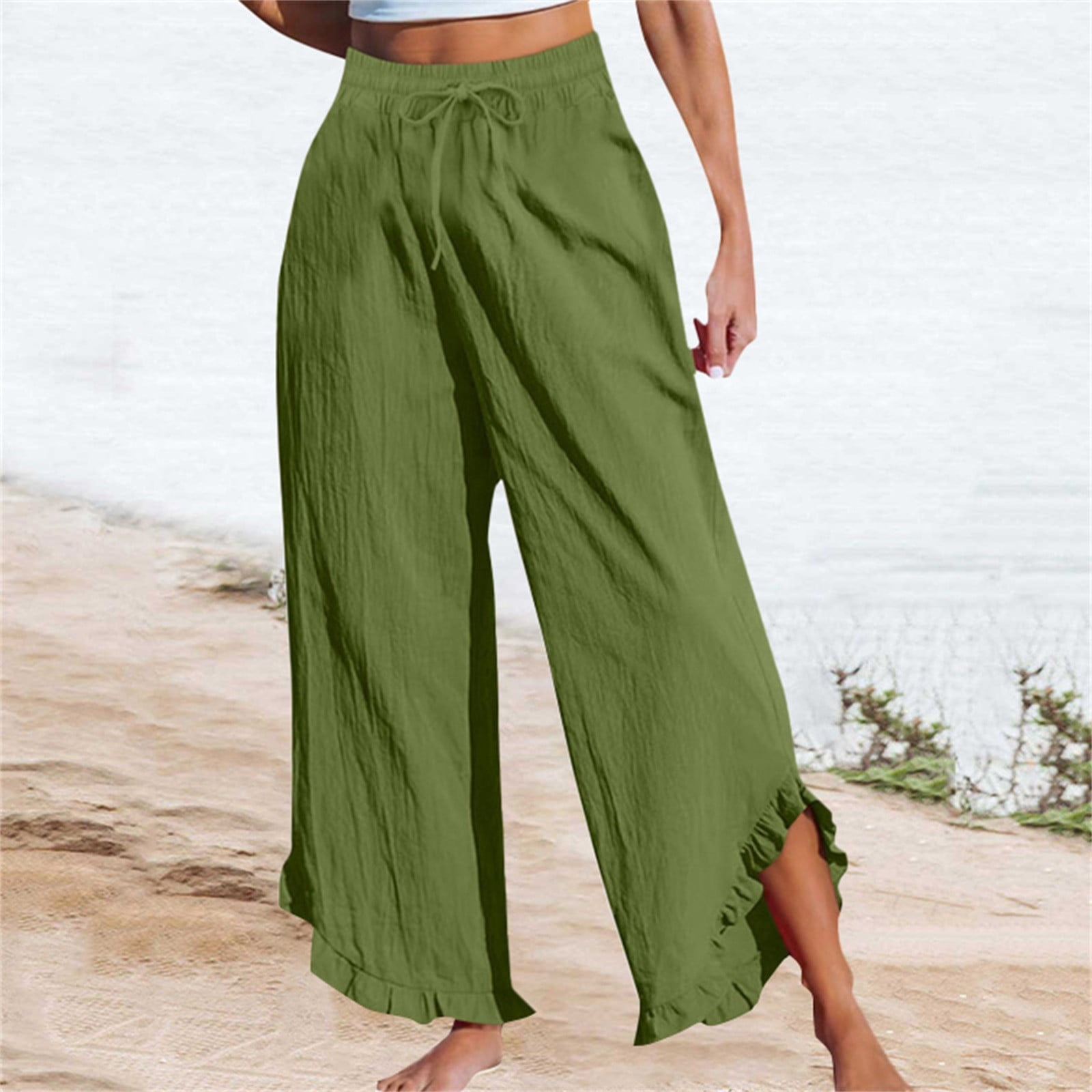 BLOCLOALO Baggy Pants Linen Pants Linen Pants Women 2025 Women's Linen ...