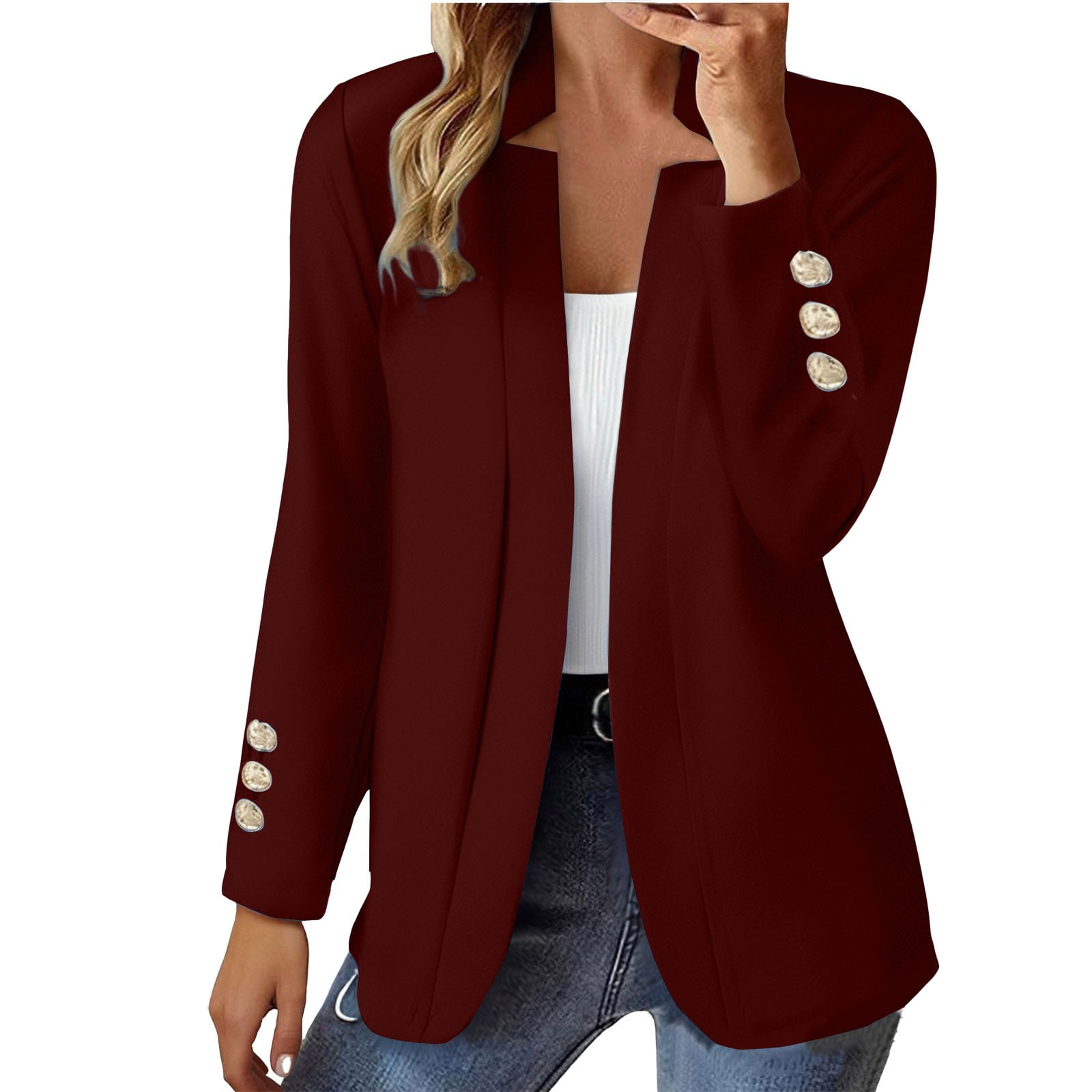 BLOCLOALO Blazer Cardigans Open Front Cardigan Fashion Fall Long Sleeve ...