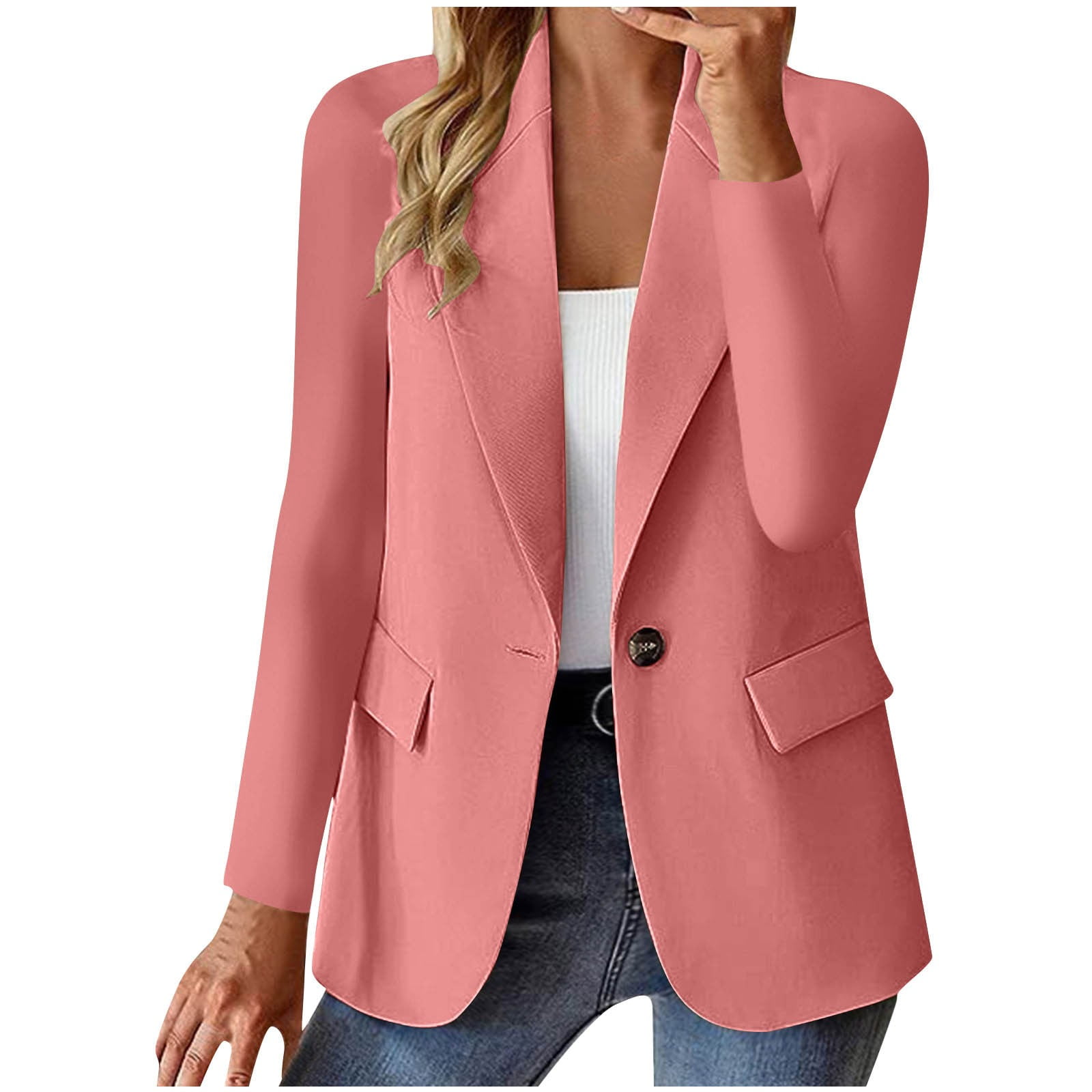BLOCLOALO Blazers Suit Jackets Business Casual Blazers Long Sleeve Open ...