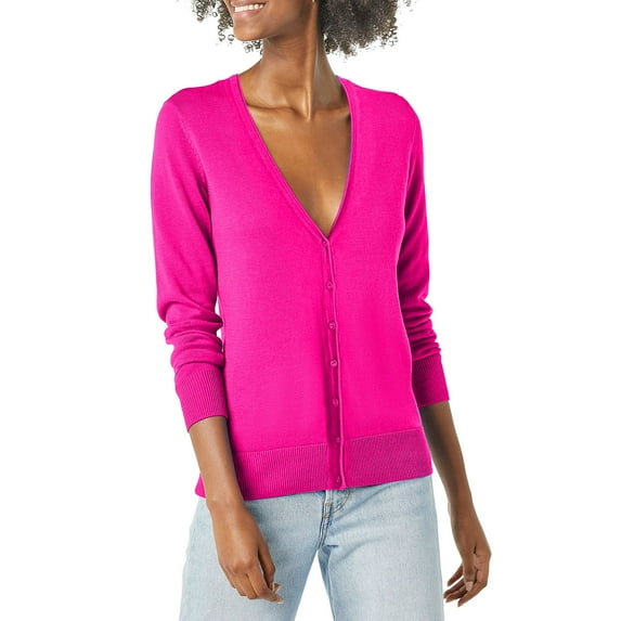 BLOCLOALO Cardigan Sweaters V Neck Sweaters Solid Tone Button ...