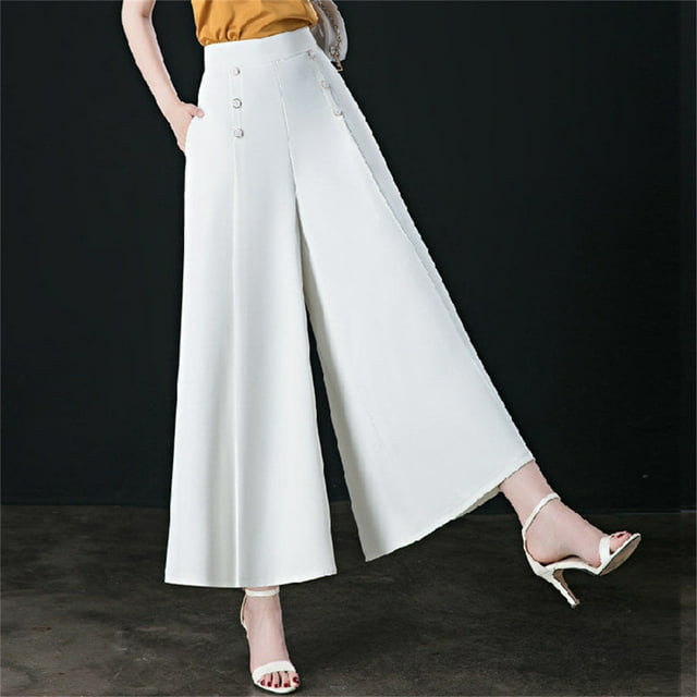 BLOCLOALO Culottes Wide Leg Pants Fashion Pleated Wide Leg Pants Spring ...