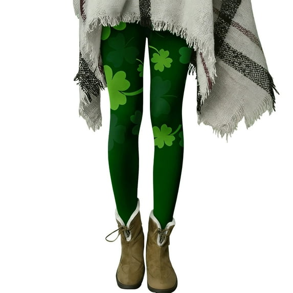 BLOCLOALO Striped Leggings for Women Shamrock Irish Lucky Green Yoga ...