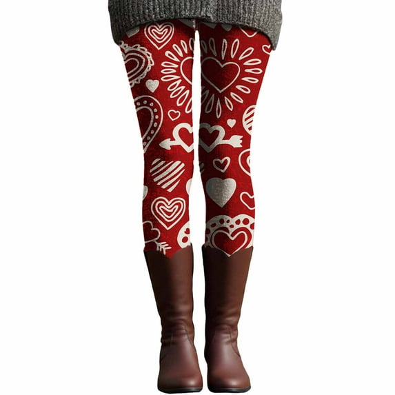 BLOCLOALO Valentine's Day Leggings Heart Sheer Tights Love Heart Print ...