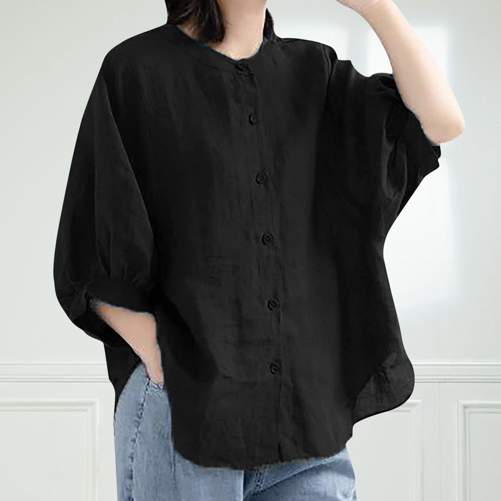 BLOCLOALO Women Blouses Plus Size Women Blouses Women's Short Sleeve ...