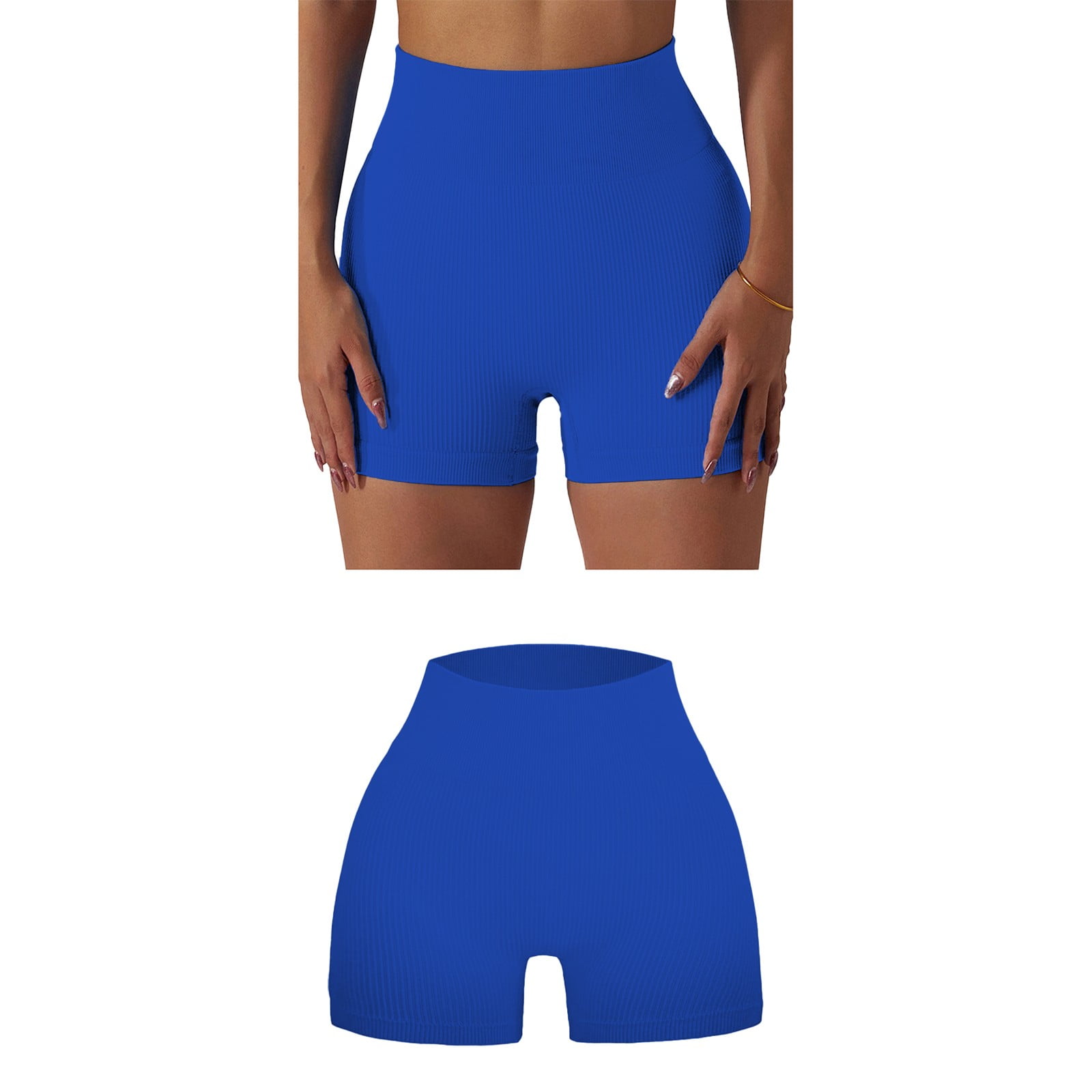 BLOCLOALO Yoga Shorts High Waisted Shorts Women Ribbed Leggings High ...