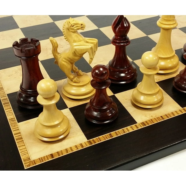 BLOOD ROSEWOOD REARING KNIGHT 4 1/2" Kg Large Staunton Chess Set 20 ...