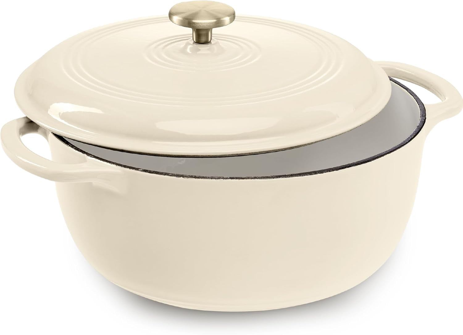 BLOOM 6 Quart Enamel Cast-Iron Round Dutch Oven, Family Style Heavy ...