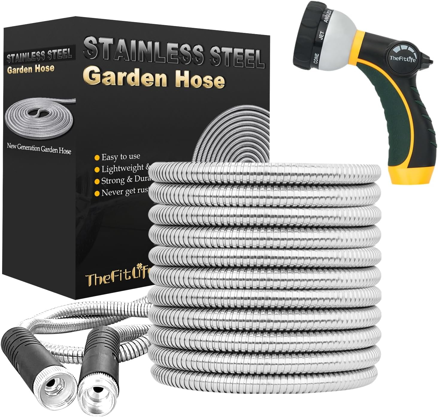 BLOOM Flexible Metal Garden Water Hose - Upgrade Leak and Fray ...