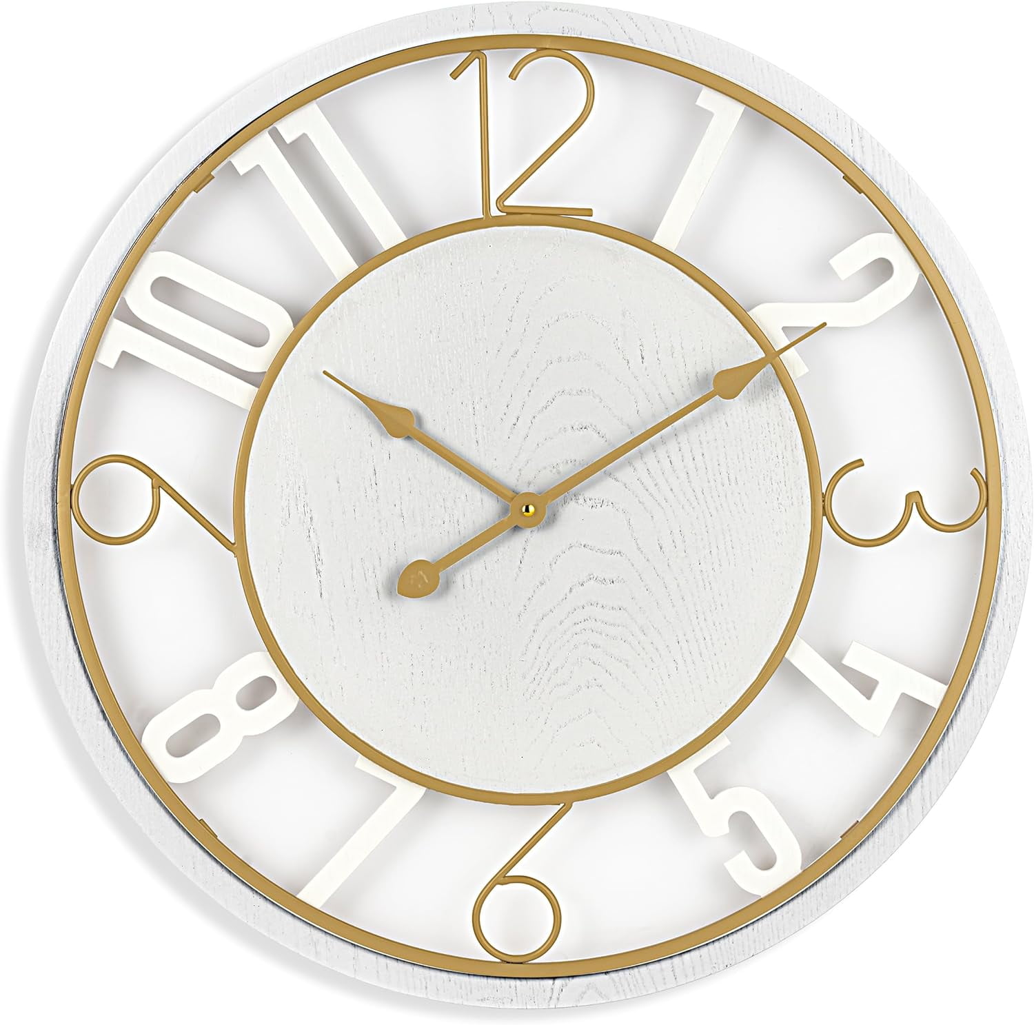 BLOOM Large Wall Clock for Living Room Decor – Easy to Hang 24-Inch Big ...