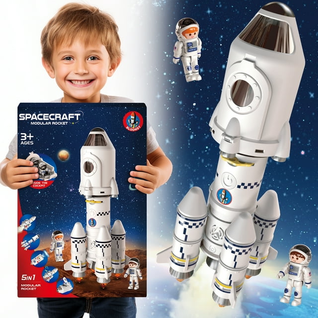 BLOONSY STEM Rocket Ship Toy | Fun Space Launch with Light | Ideal for ...