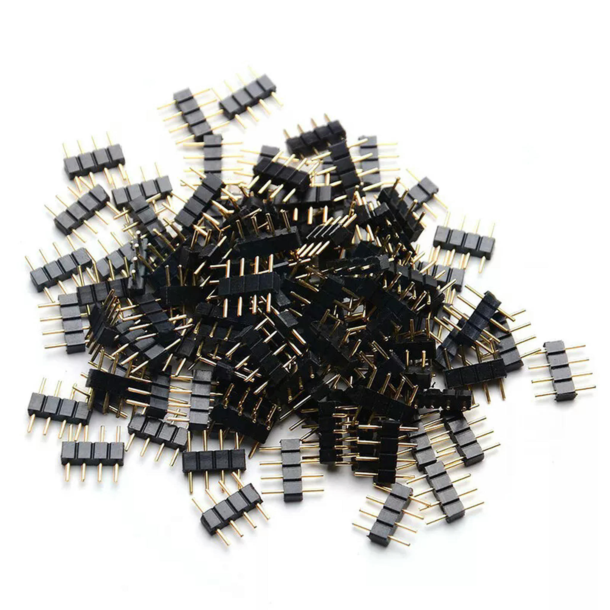BLOPQ 10pcs/lot 4 Pin RGB Connector Adapter pin needle male type double ...