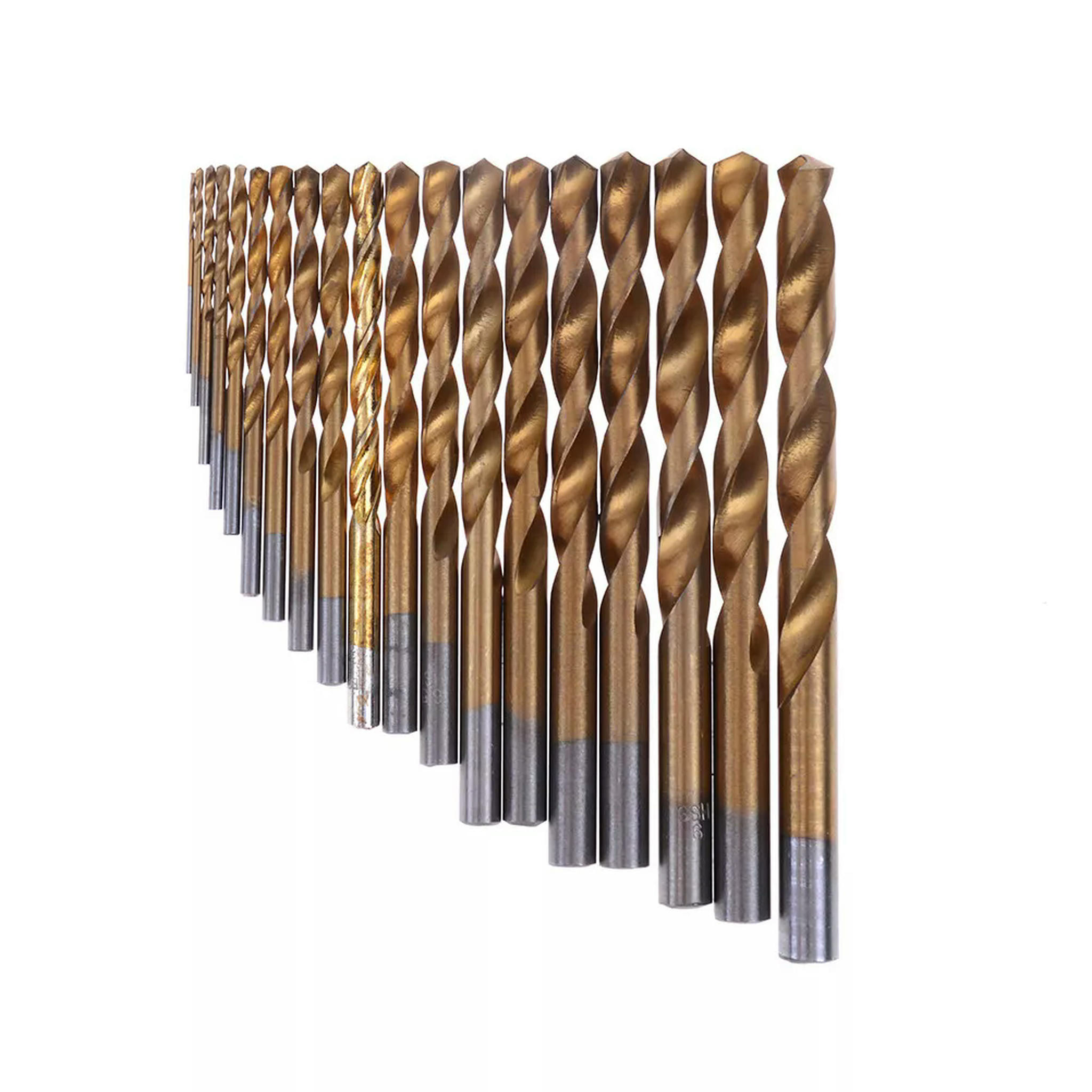 BLOPQ 19pcs Metric Drill Bit Set Titanium Coated Twist Drills Metal ...