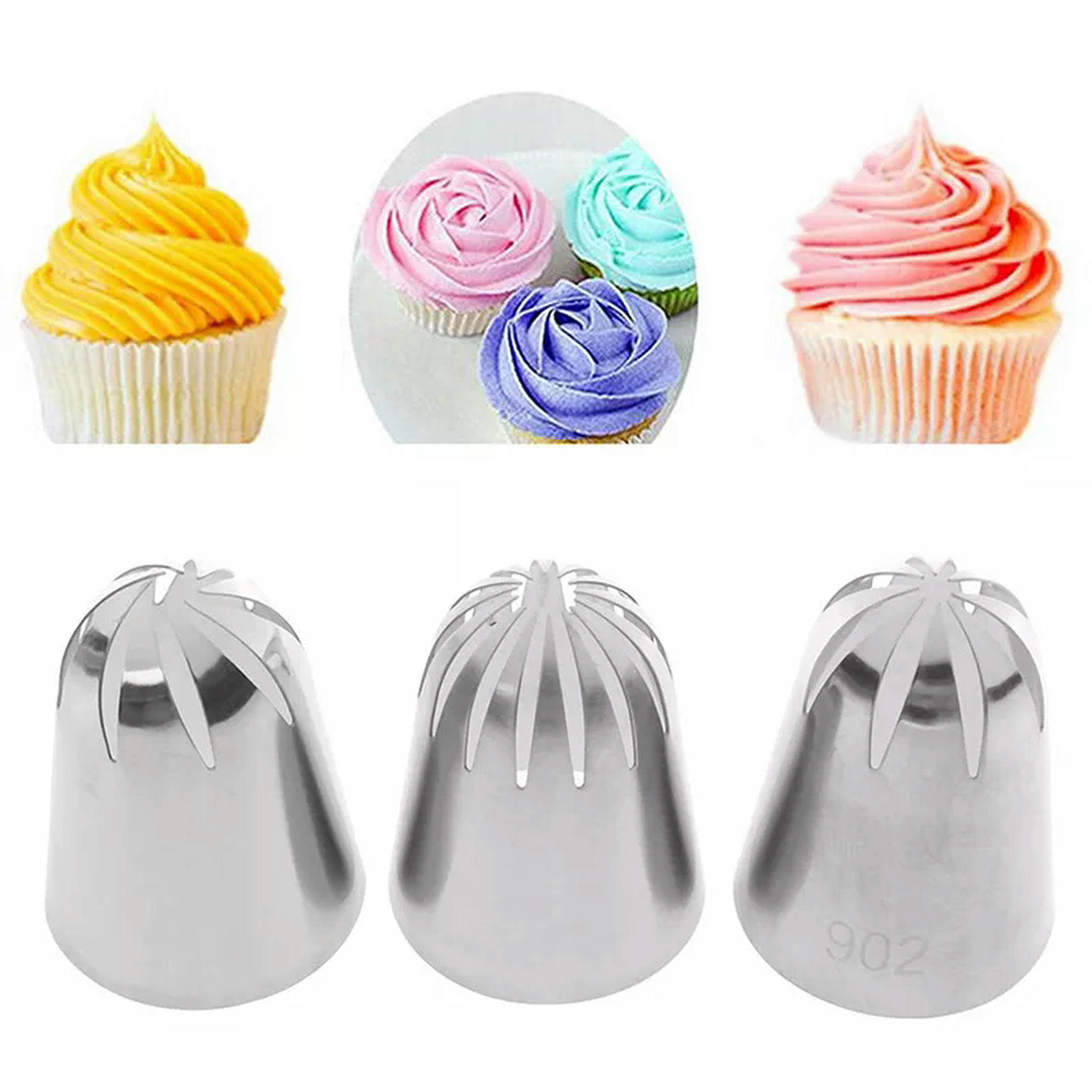 BLOPQ 3pcs Large Russian Icing Piping Tips Set Cream Nozzles DIY ...
