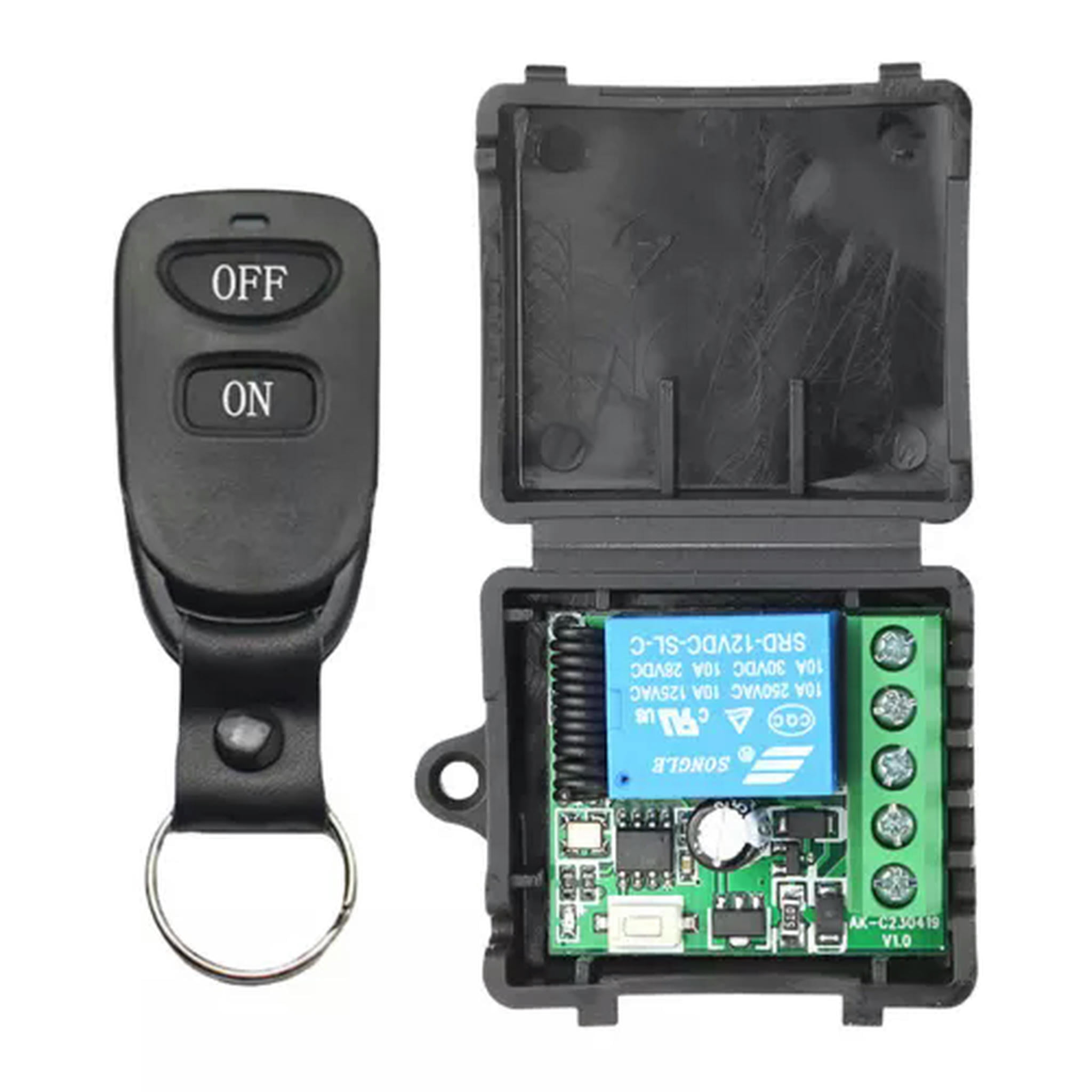 BLOPQ 433Mhz 1 Channel Remote Control Switch 1CH RF 10A Relay Receiver ...