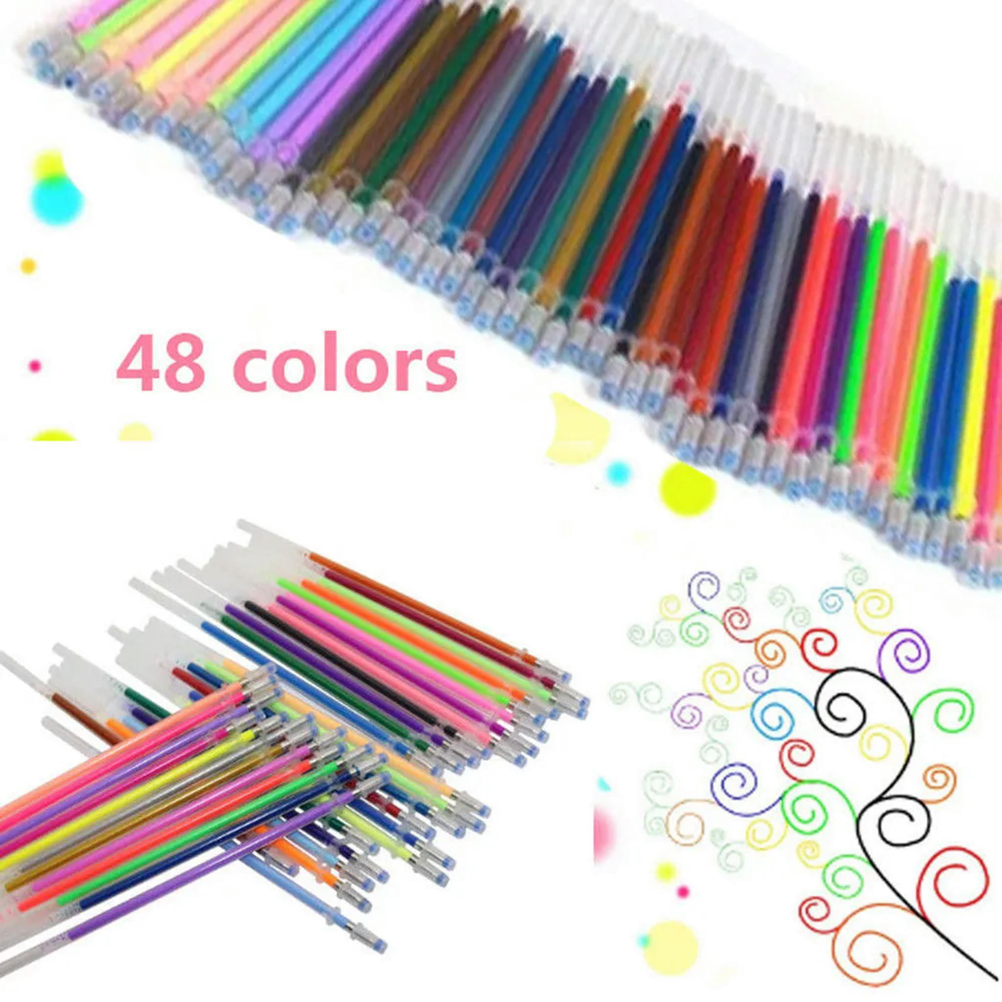 BLOPQ 48x Color Gel Pen Set Adult Coloring Book Ink Pens Drawing ...