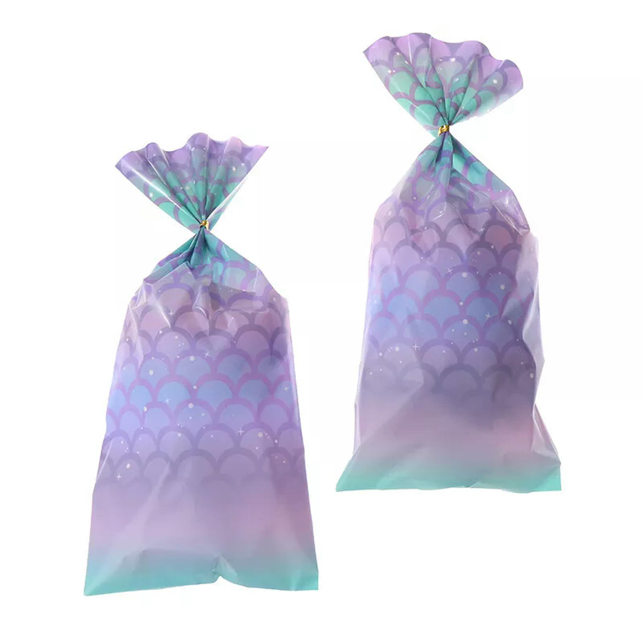BLOPQ 50Pcs Mermaid Plastic Goodie Bags Mermaid Tail Candy Biscuit ...