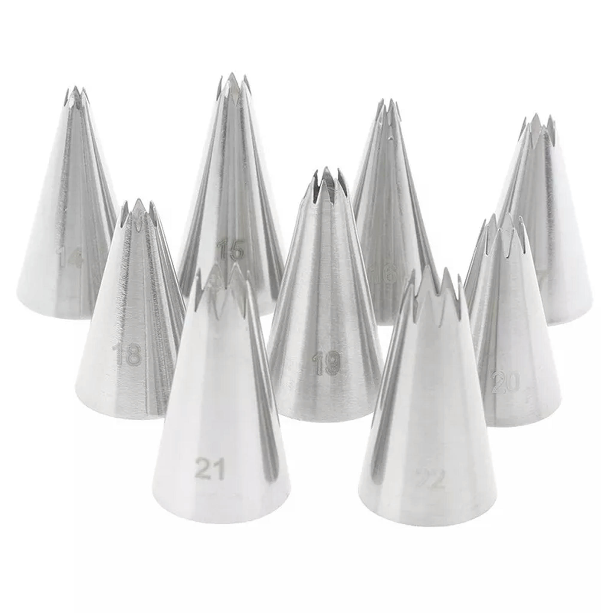 BLOPQ 9pcs Open Star Cream Piping Nozzles Cake Decorating Set Metal ...