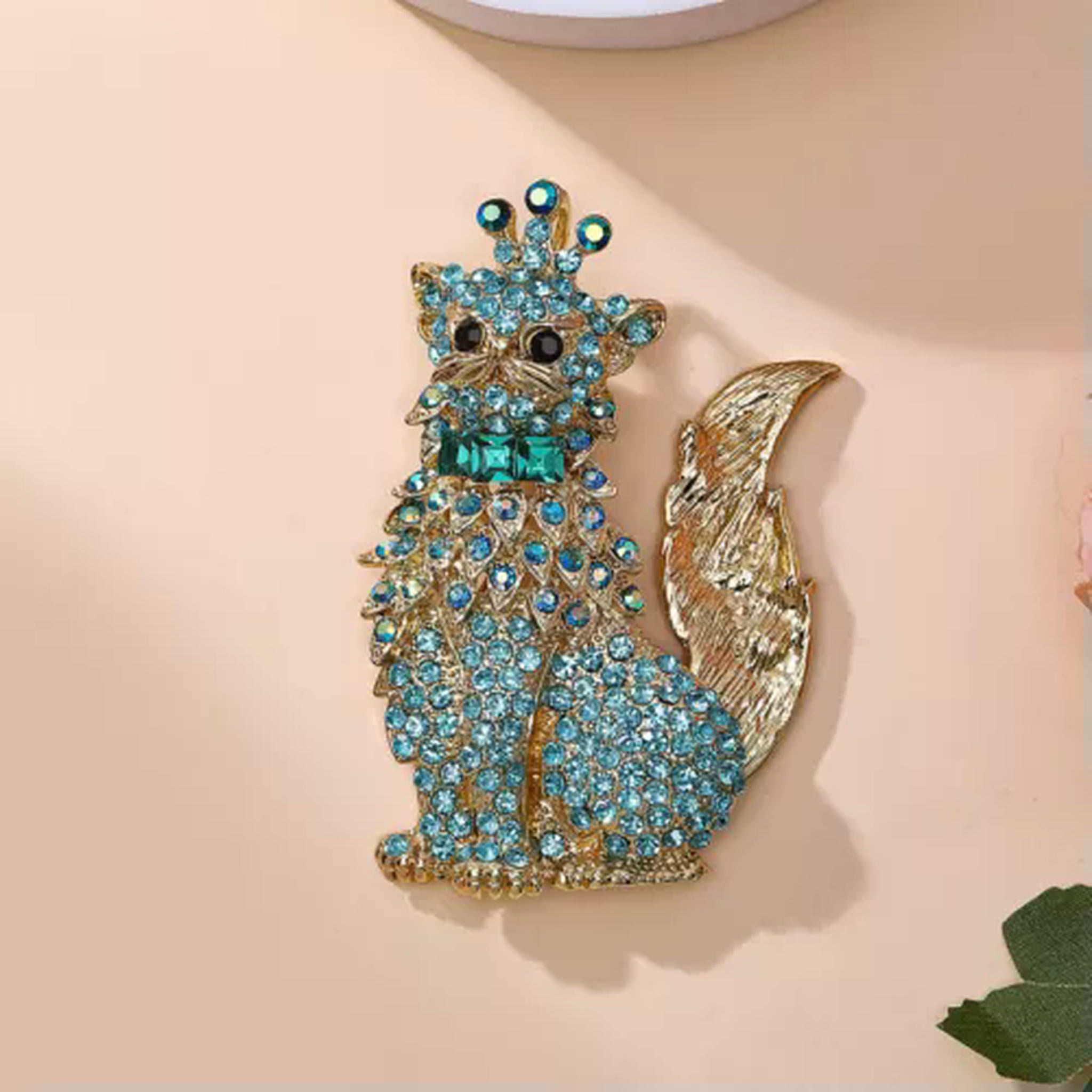 BLOPQ Art Deco Style Crystal Fox Brooch Badge Pin With Gift Bag-Blue ...