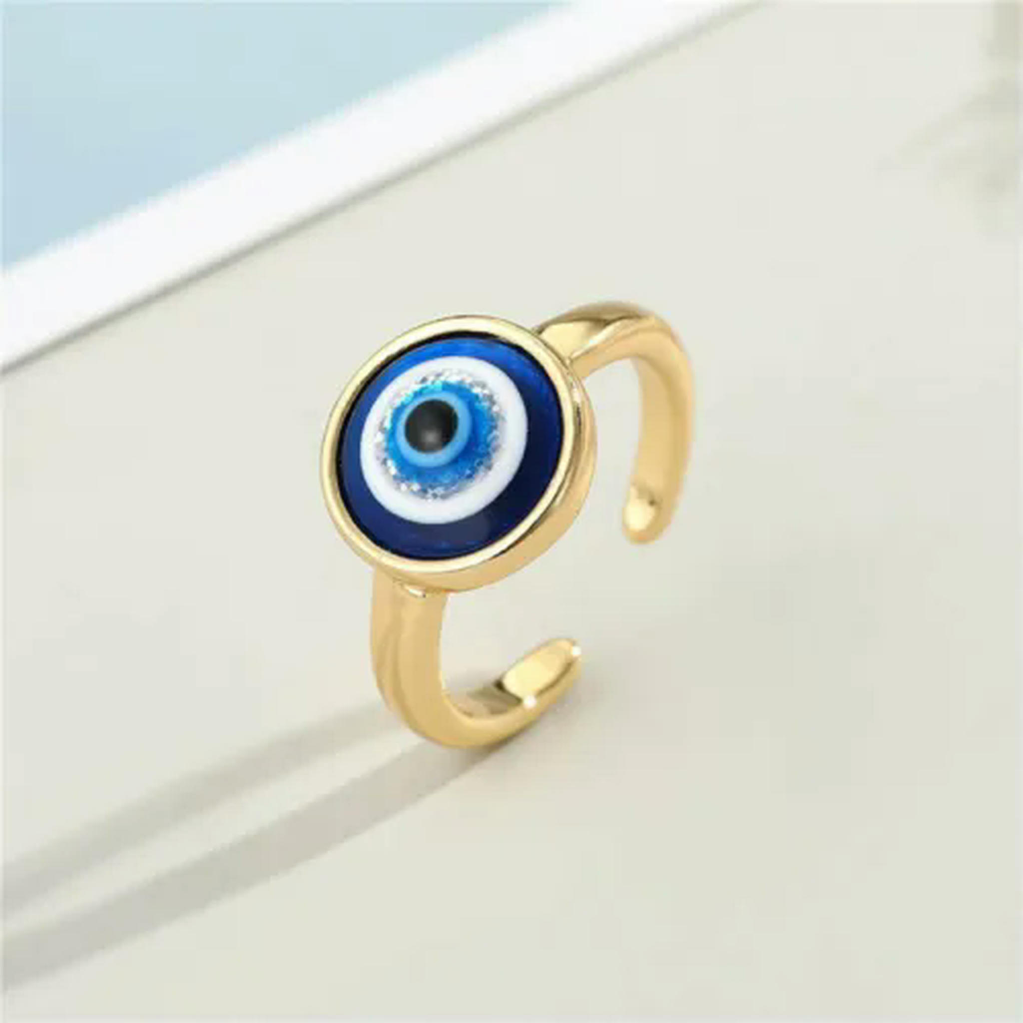 BLOPQ Boho Rhinestone Rainbow Rings Evil Eye Open Knuckle Women Good ...