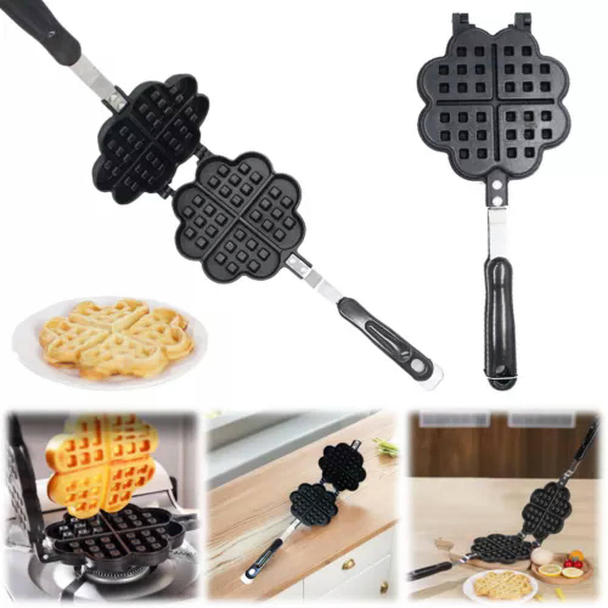 BLOPQ Bubble Waffle Maker Hong Kongs Non-Stick Flip Egg Pancake Mould ...