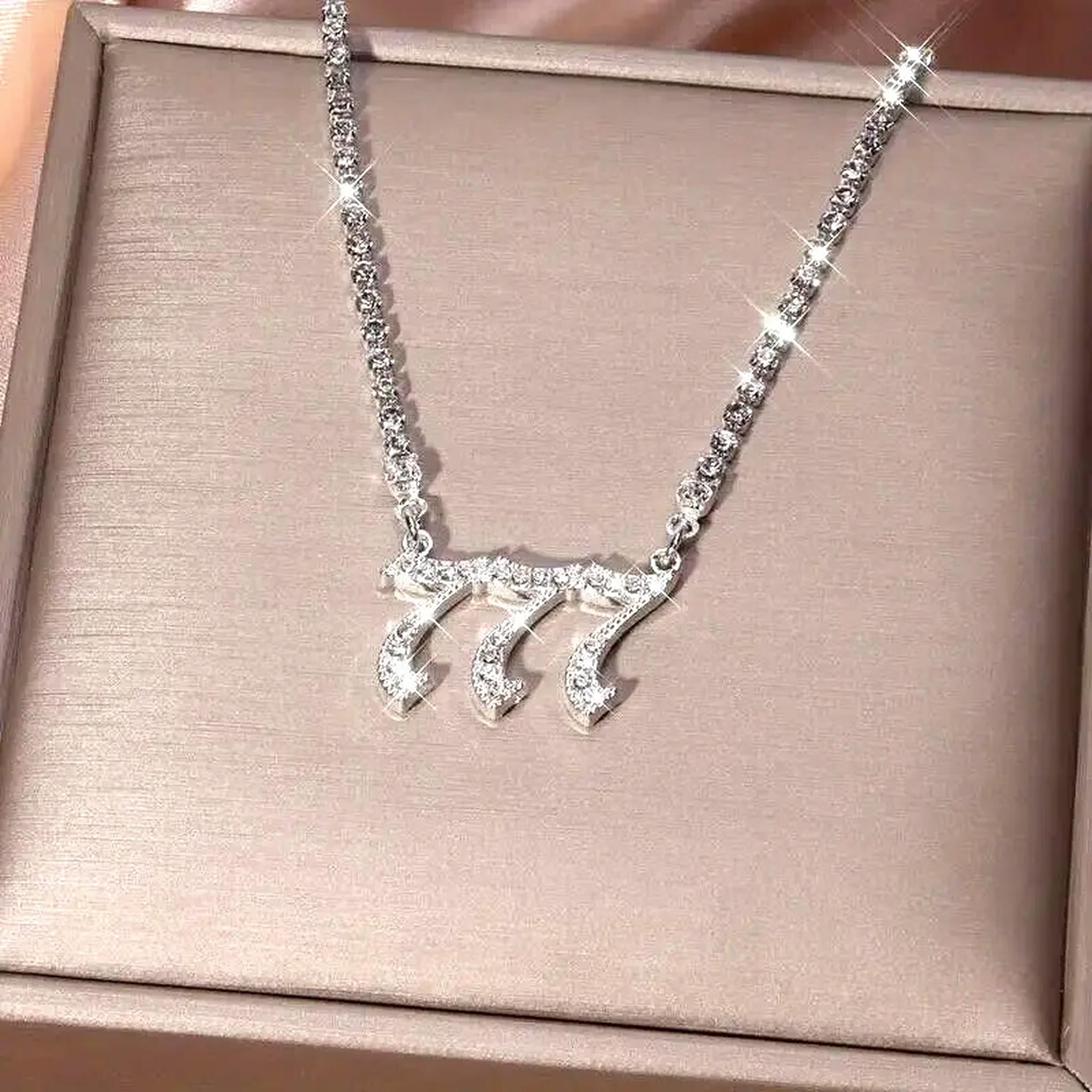 BLOPQ Fashion Silver-Plated Full Rhinestone Angel Number 777 Pendant ...