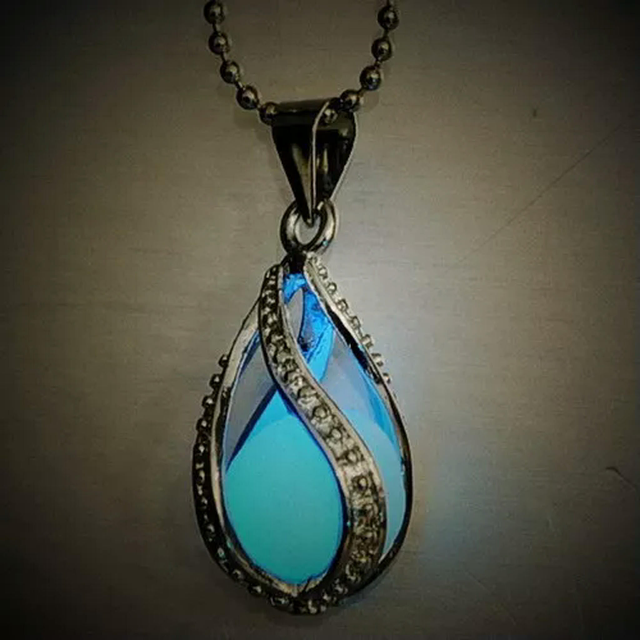 BLOPQ Glow In The Dark Magic Mermaid Tears Locket Teardrop Pendant ...