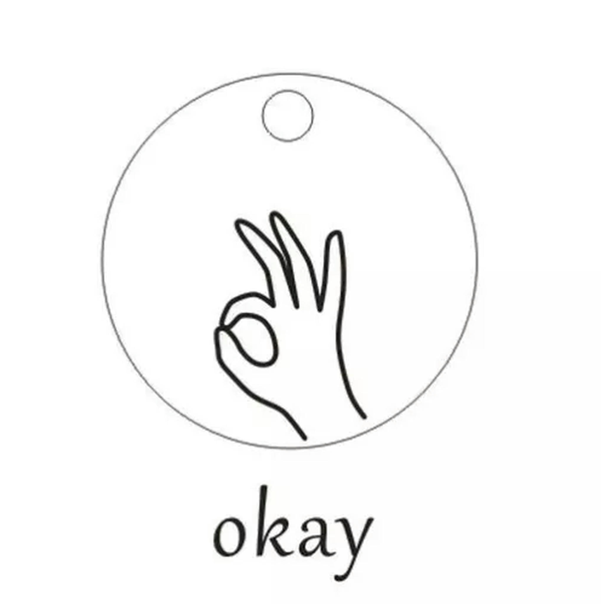 BLOPQ Hand Gestures Necklace Sign Language Pendants 12mm Round Charms ...