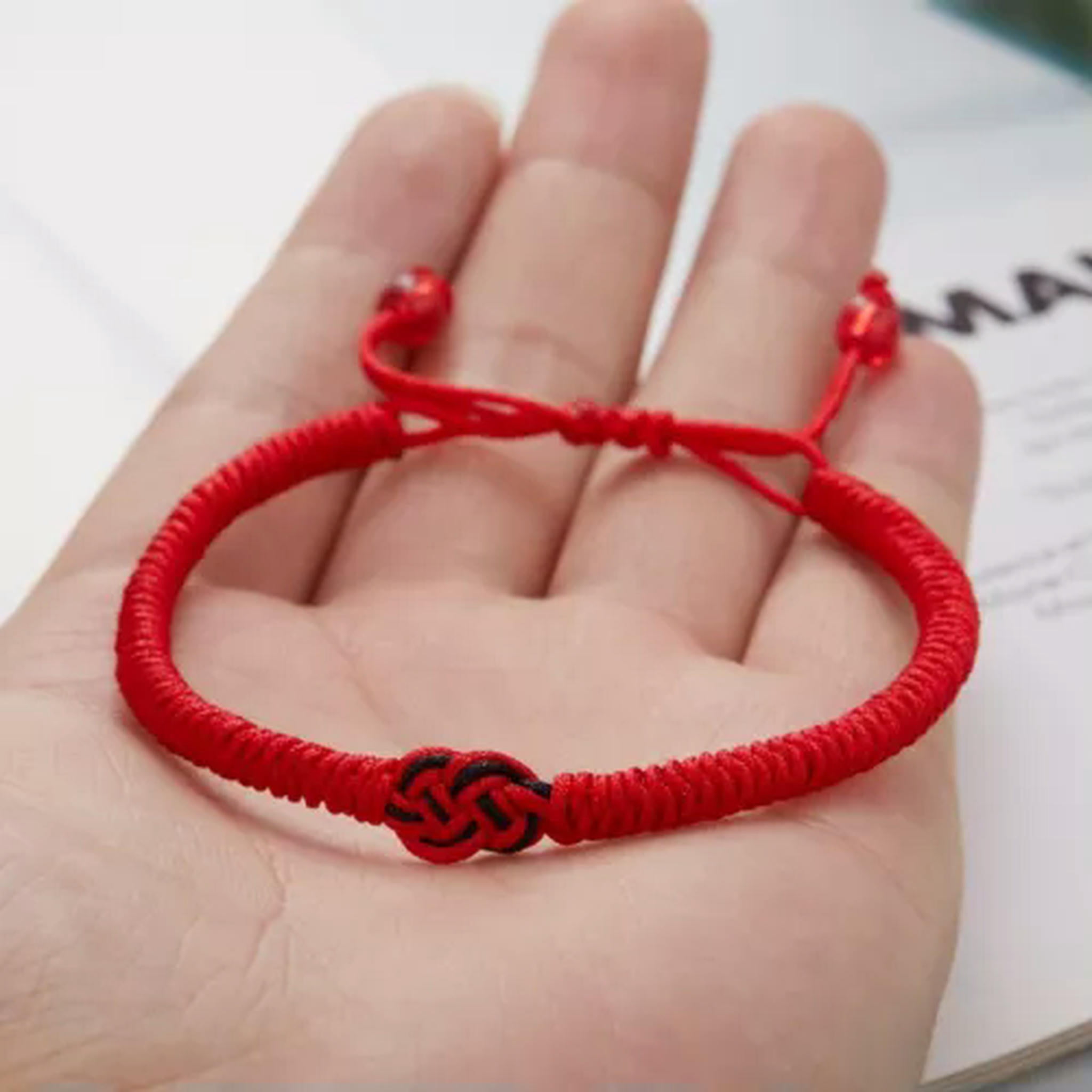 BLOPQ Handmade lucky red string bracelet adjustable for women and men ...