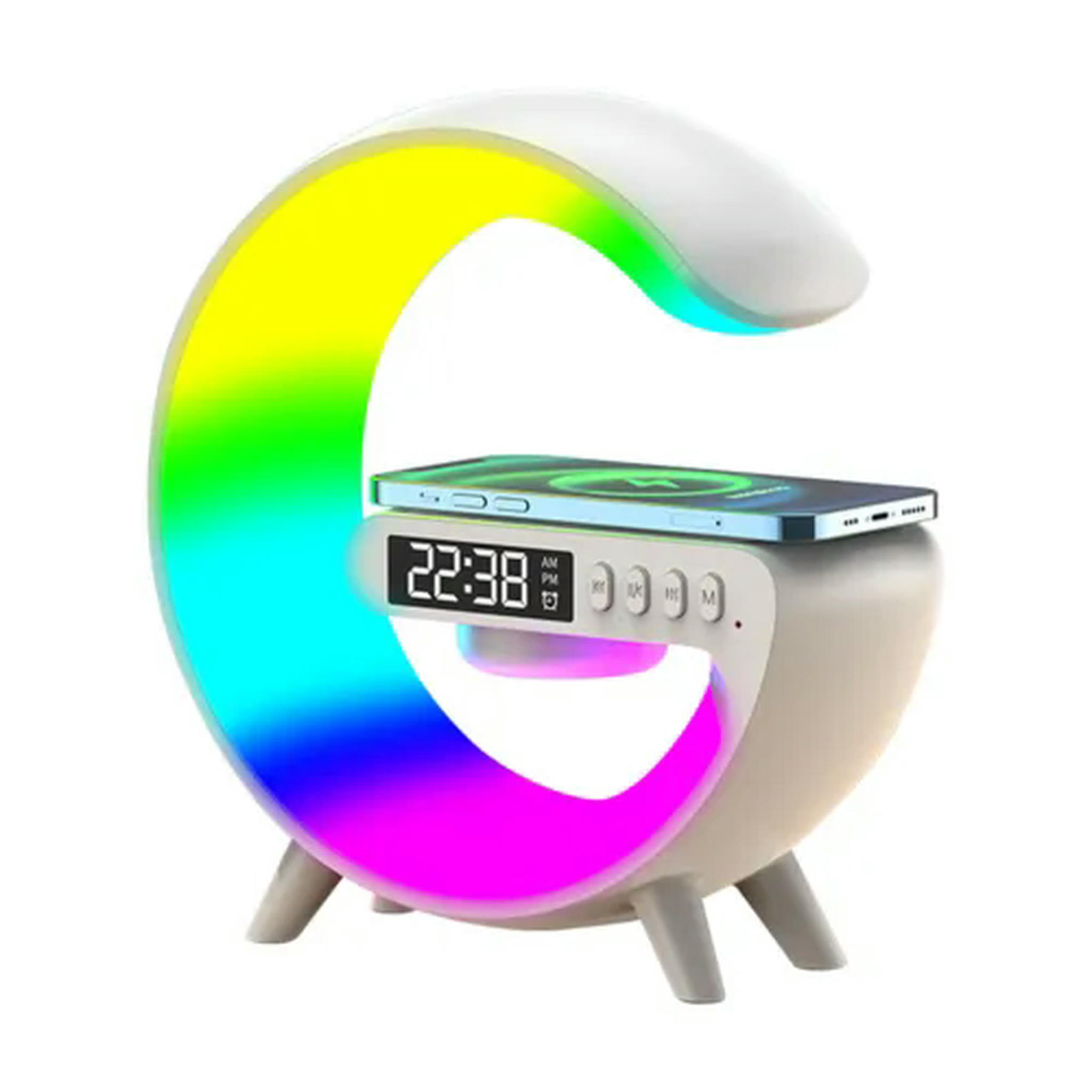 BLOPQ LED Atmosphere Night Light Wireless Charger RGB Bluetooth Speaker ...