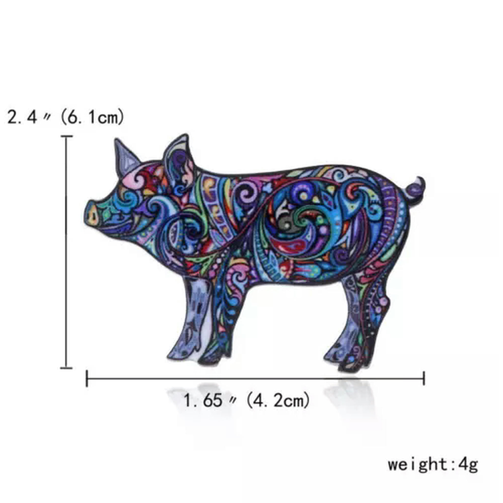 BLOPQ New Animal Dog Elephant Horse Charm Printing Flower Acrylic ...