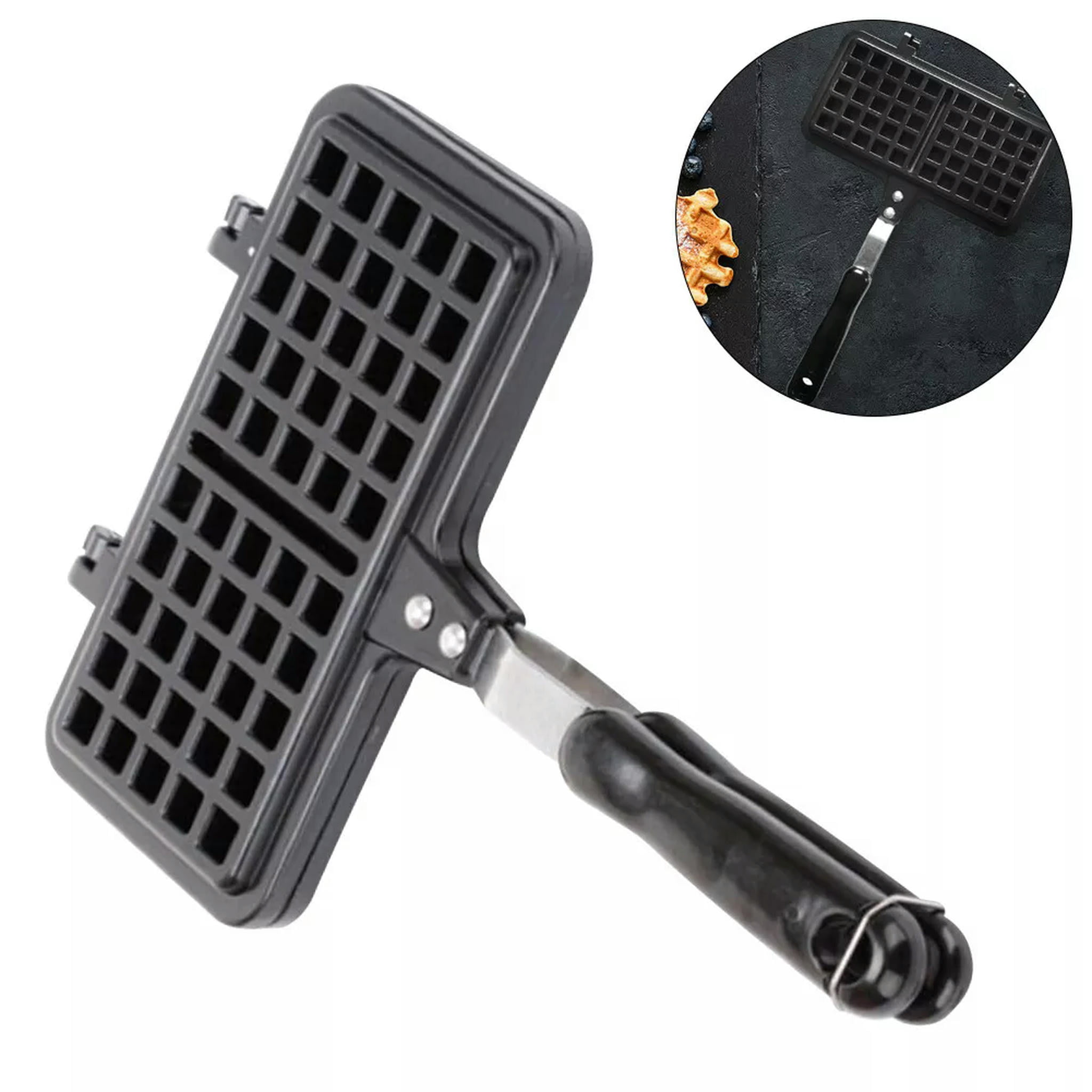 BLOPQ Rectangle Stove Top Waffle Makers Pan Useful Cast Aluminum Waffle ...