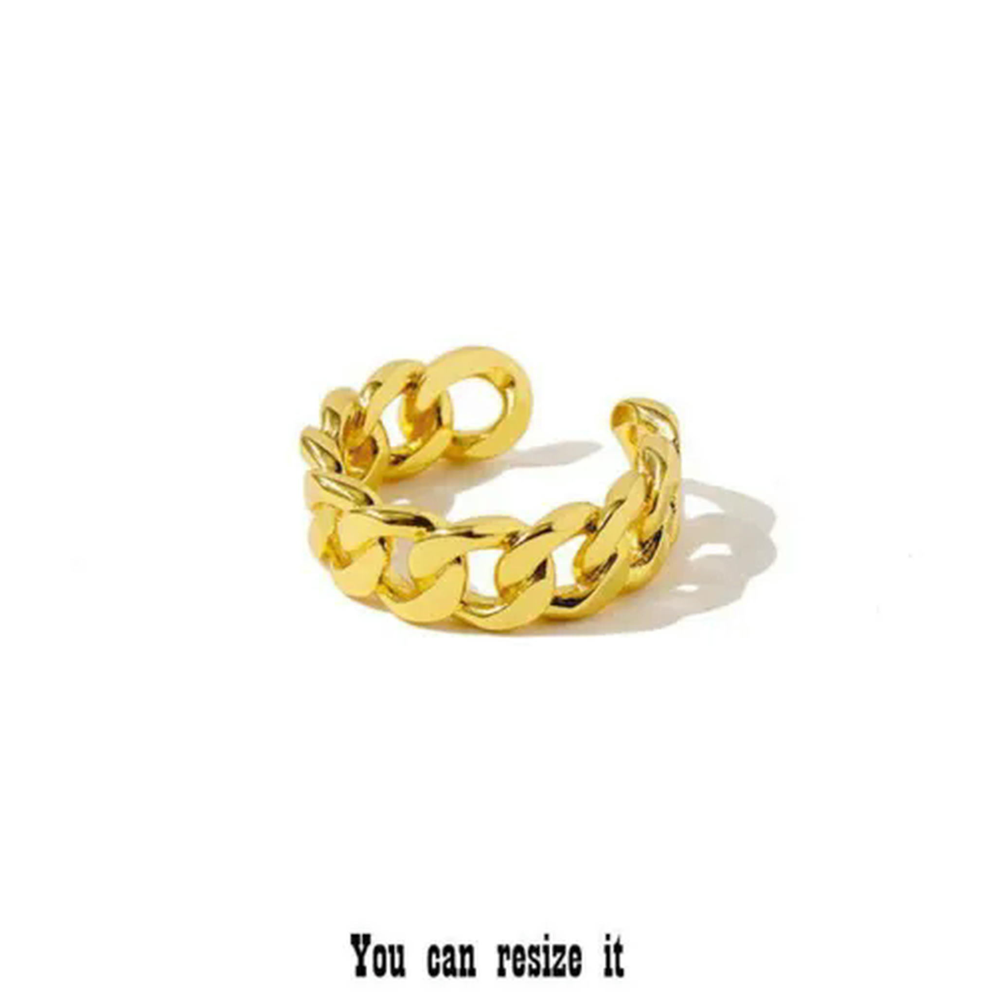 BLOPQ Soft Snake Chain Ring Gold Color Rings Double Layer Chains Female ...