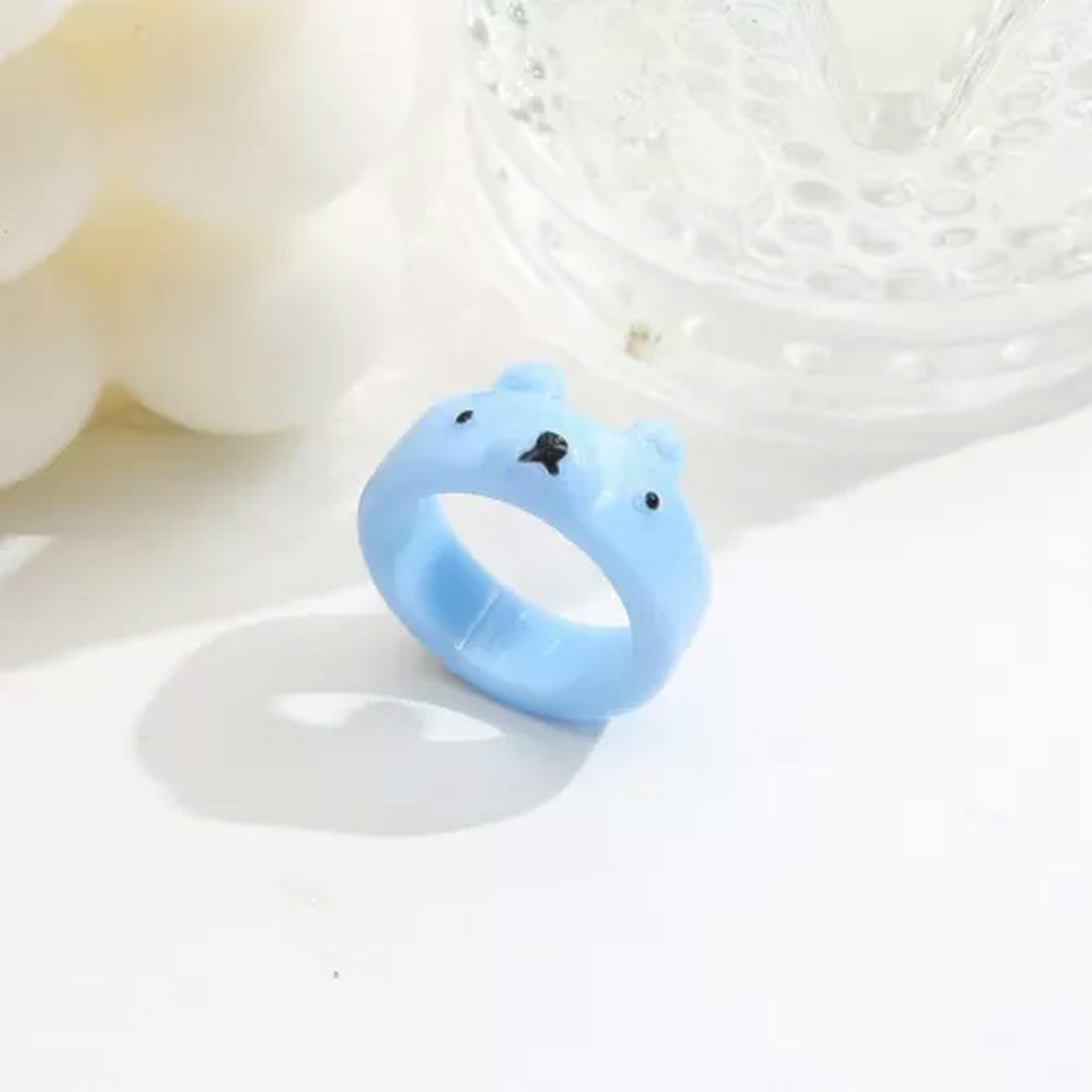 BLOPQ Women Cute Frog Bear Octopus Animals Rings Acrylic Resin Cartoon ...