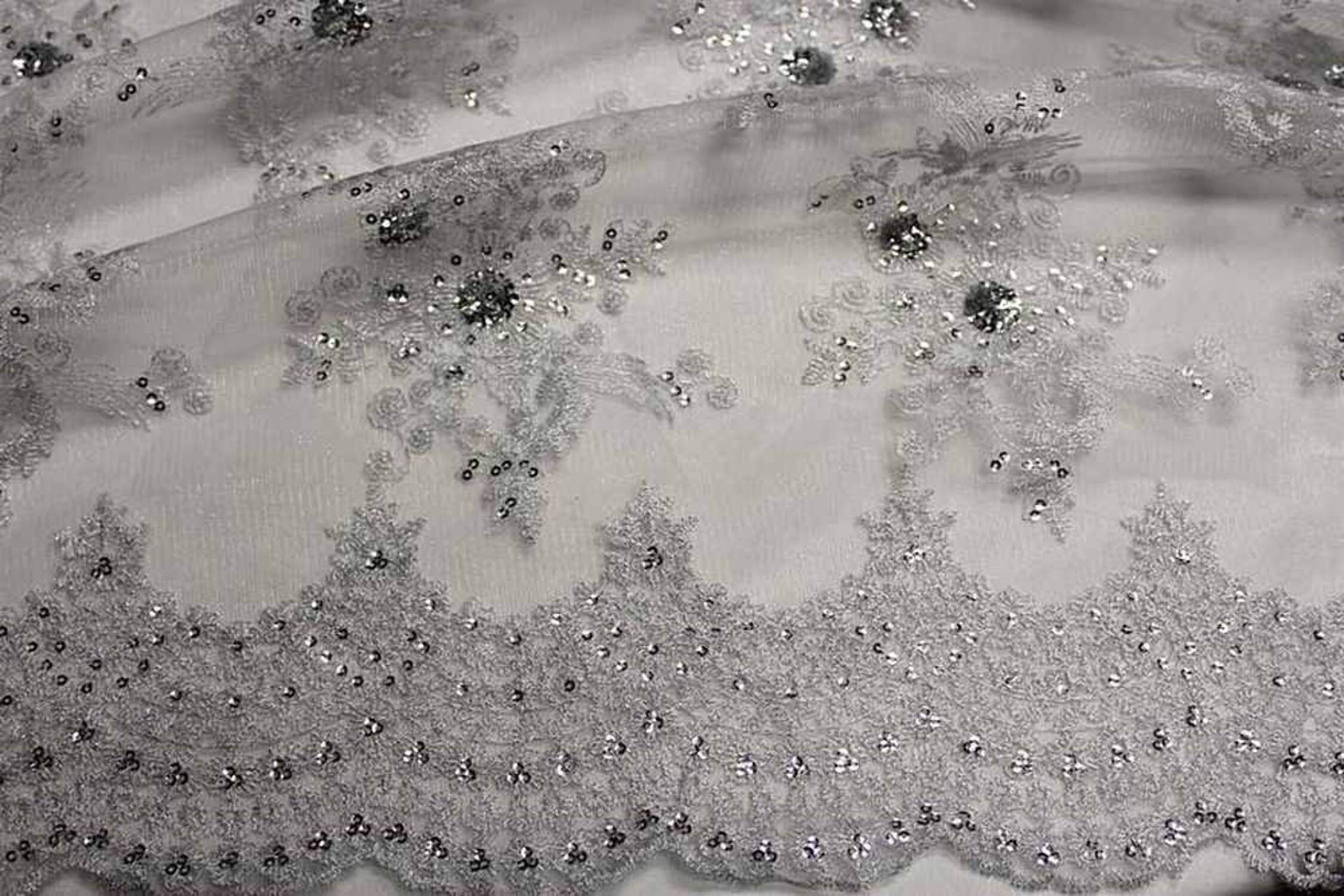BLOSSOM/B Embroidered Sheer With Sequin Fabric, 54 Inch. in Width, Cut ...