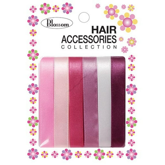 BLOSSOM - Hair Ribbons 6-Line LIGHT PINK Assorted 8mm - Walmart.com