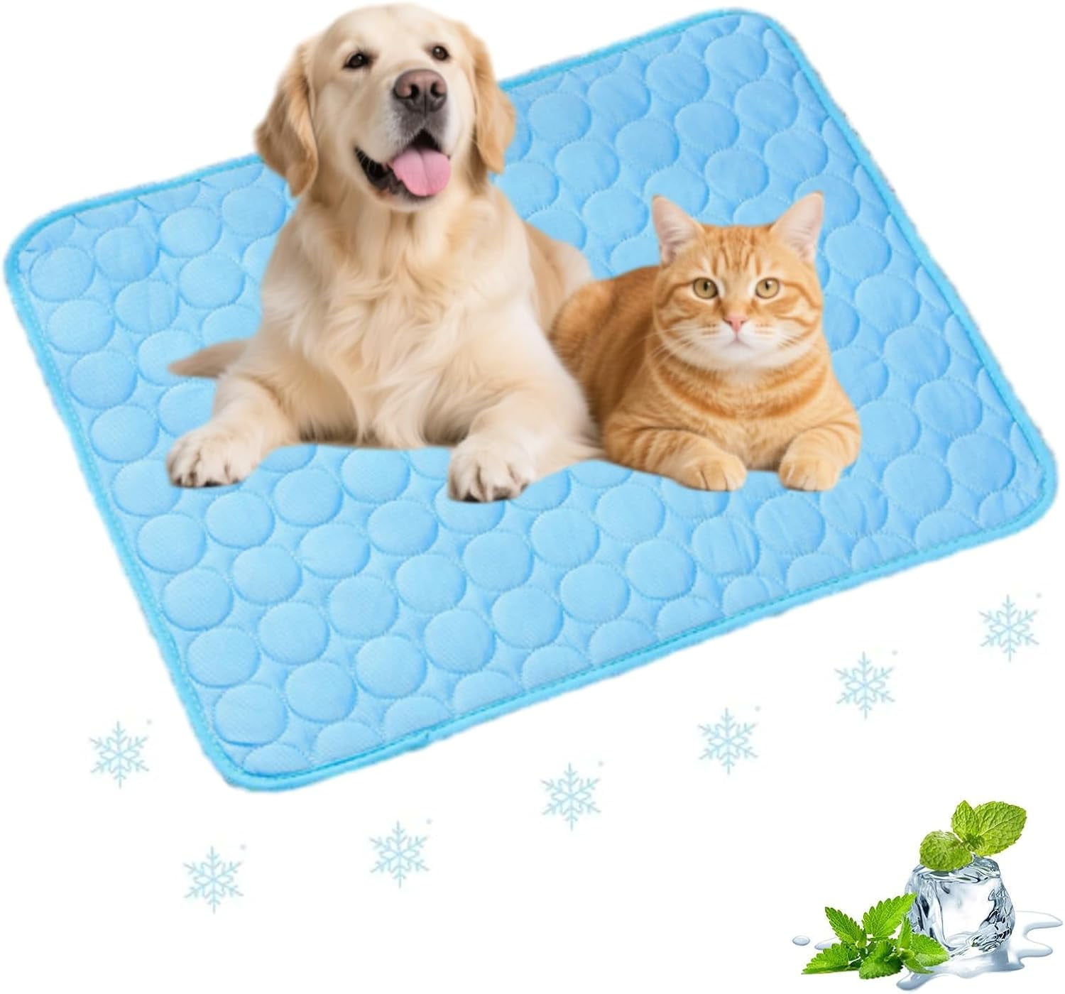 BLRTUN Dog Cooling Mat, Summer Ice Silk Dog Cooling Pad, Pet ...