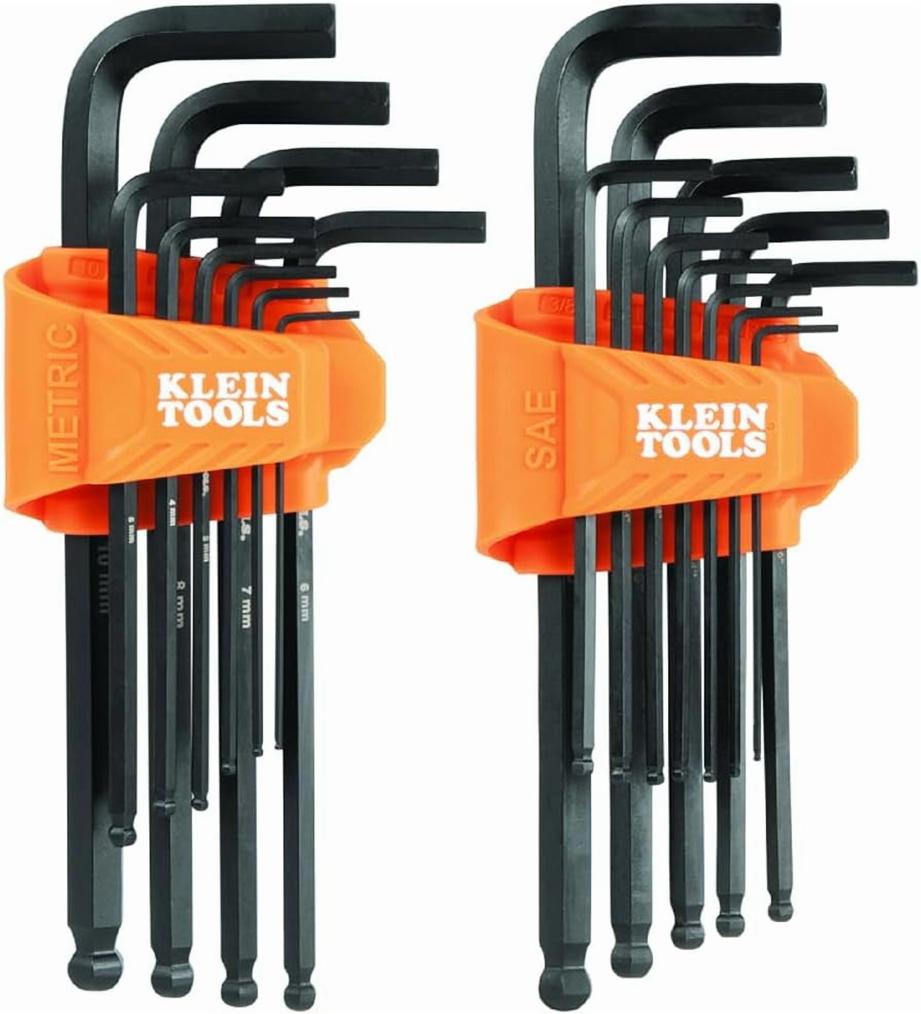 BLS22 22-Piece Long Ball-End Hex Key Wrench Set, SAE and Metric, Heat ...