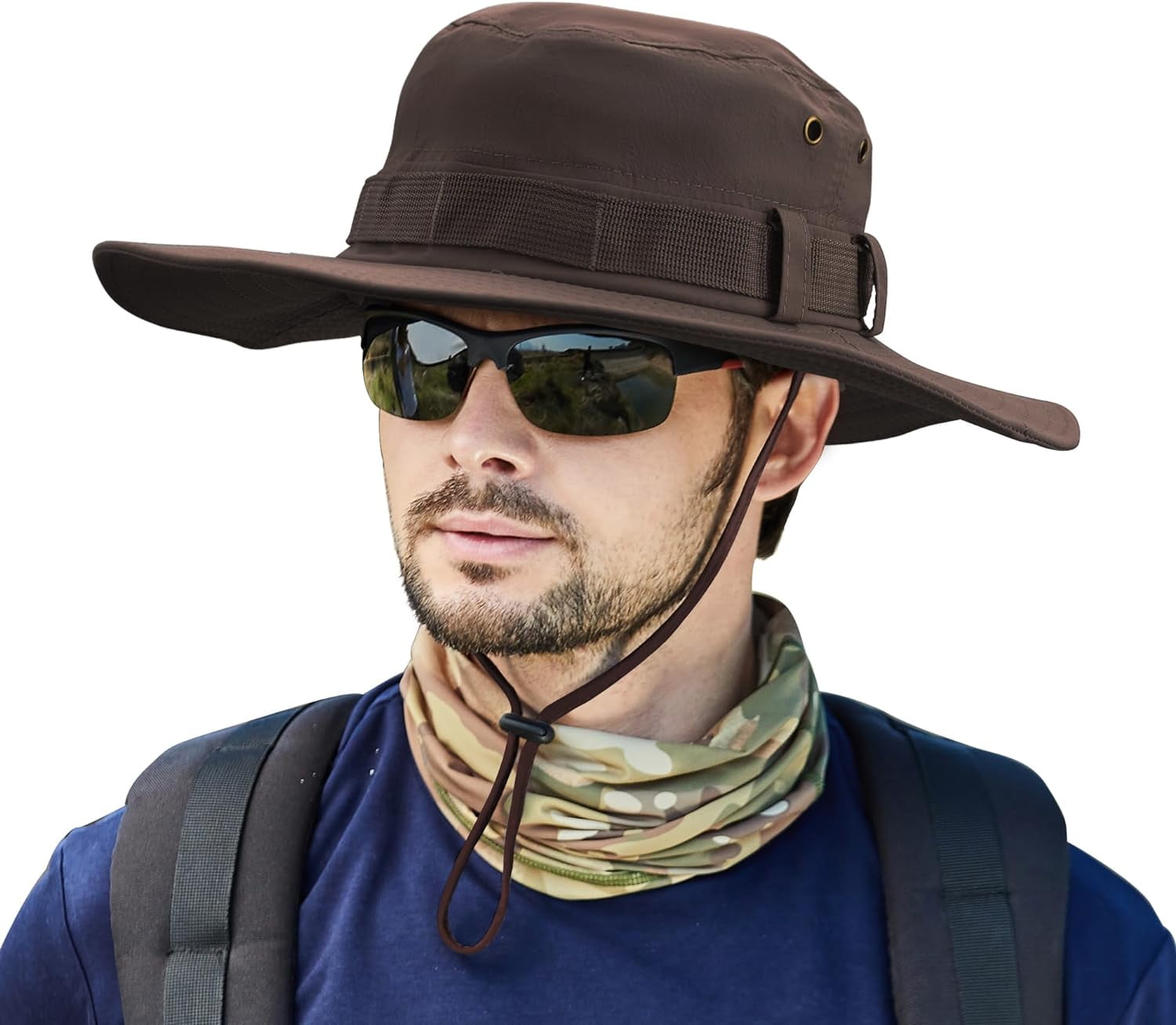 BLSCODE Men's Sun Hats Summer UPF50+ Wide Brim Bucket Hat Breathable ...