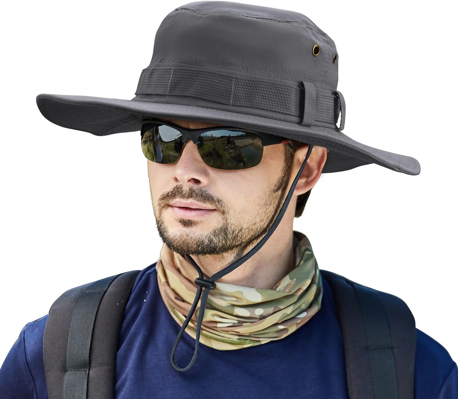 BLSCODE Men's Sun Hats Summer UPF50+ Wide Brim Bucket Hat Breathable ...