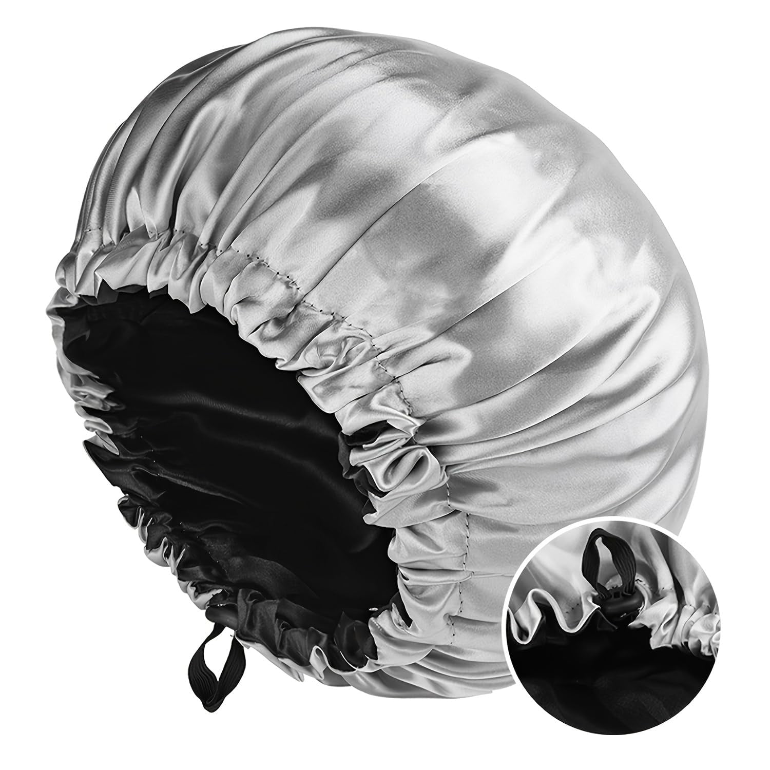 BLSCODE Silk Satin Bonnet Sleeping for Women Shower Cap Curly Braids ...