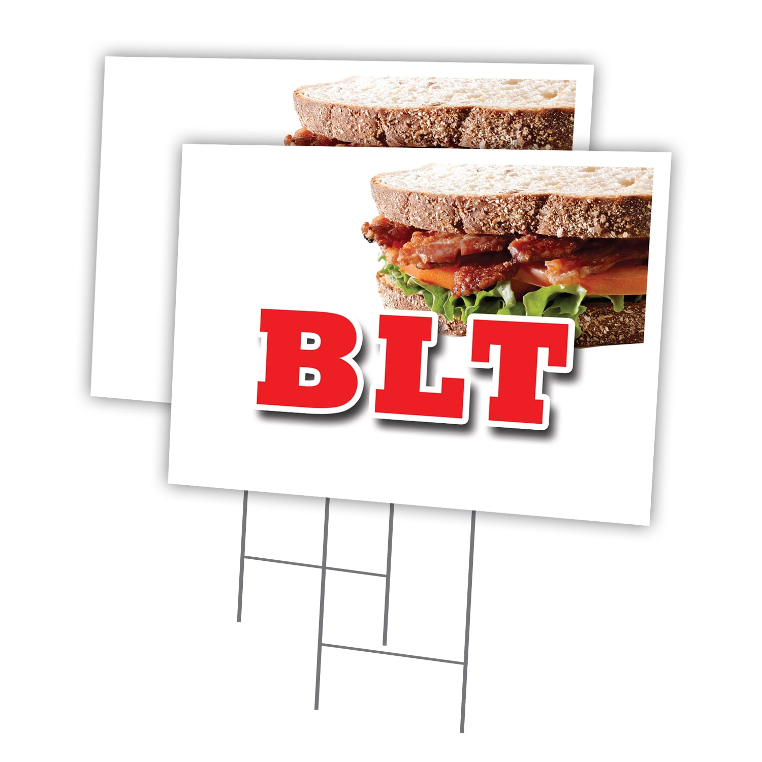 BLT 2 Pack Of 12" x 16" Yard Sign & Stake | Advertise Your Business ...