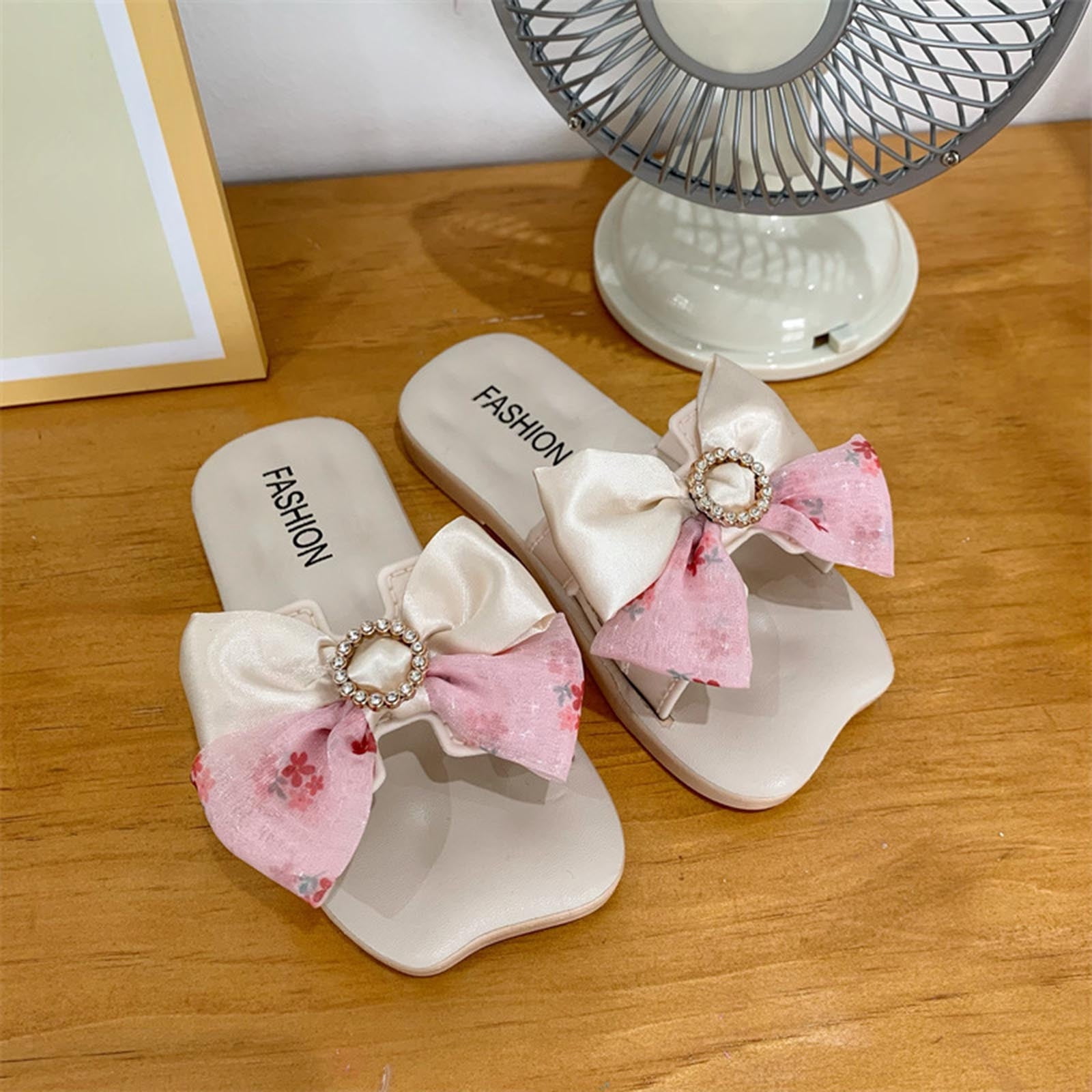 BLTIBY 2025 Kids Summer Open Toe Slipper Girls Bow Cool Low Heel Slide ...