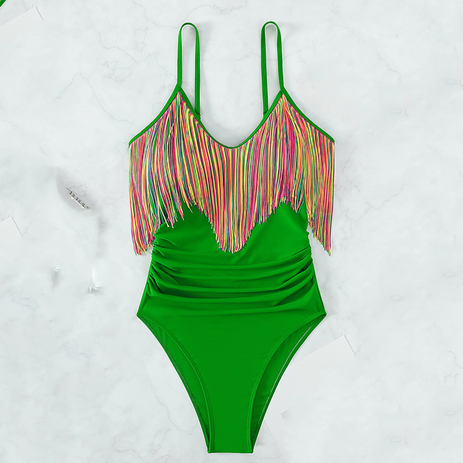 BLTIBY 2025 Women One Piece Swimsuits V-Neck Straps Sleeveless Solid ...