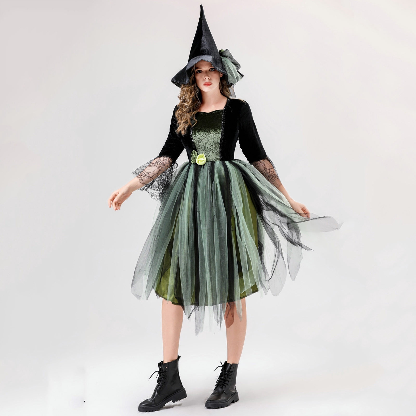 BLTIBY 2025 Womens Role-playing Dress Five Minute Sleeve Witch Stage ...