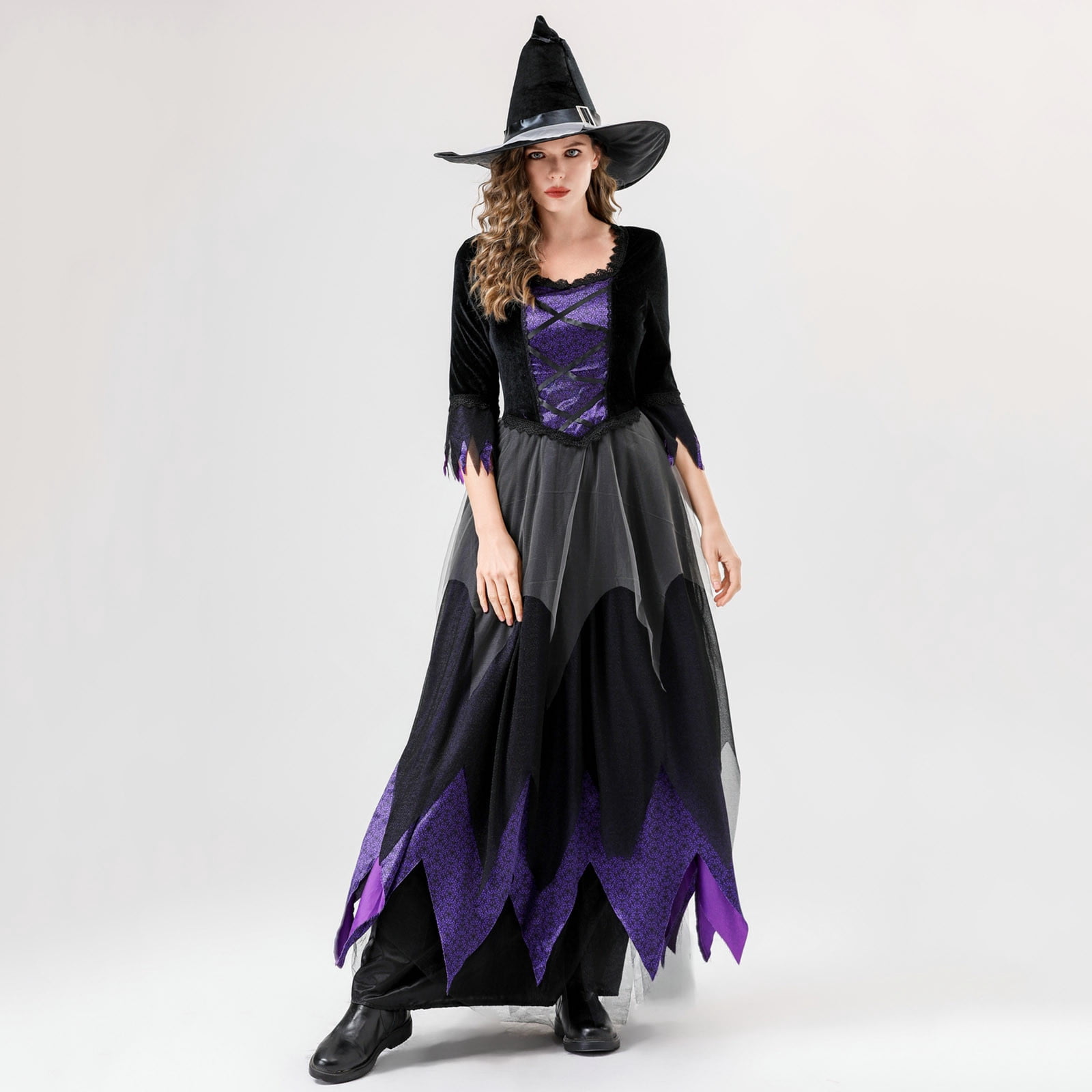 BLTIBY 2025 Womens Role-playing Dress Five Minute Sleeve Witch Stage ...